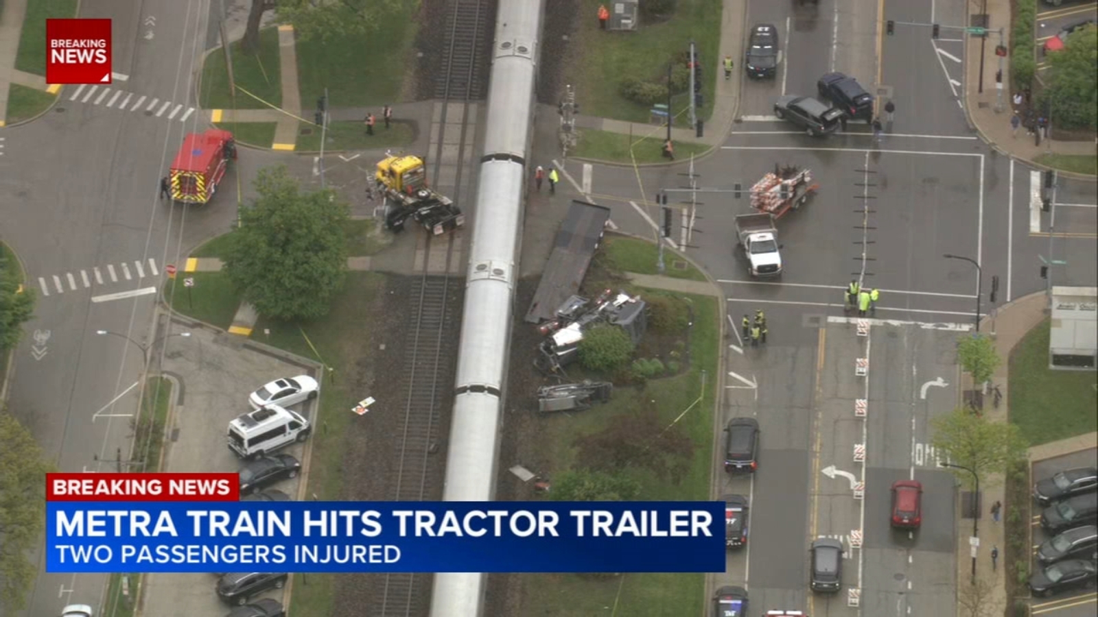UP-N Metra train hits truck at Wilmette at Linden Avenue, Green Bay ...
