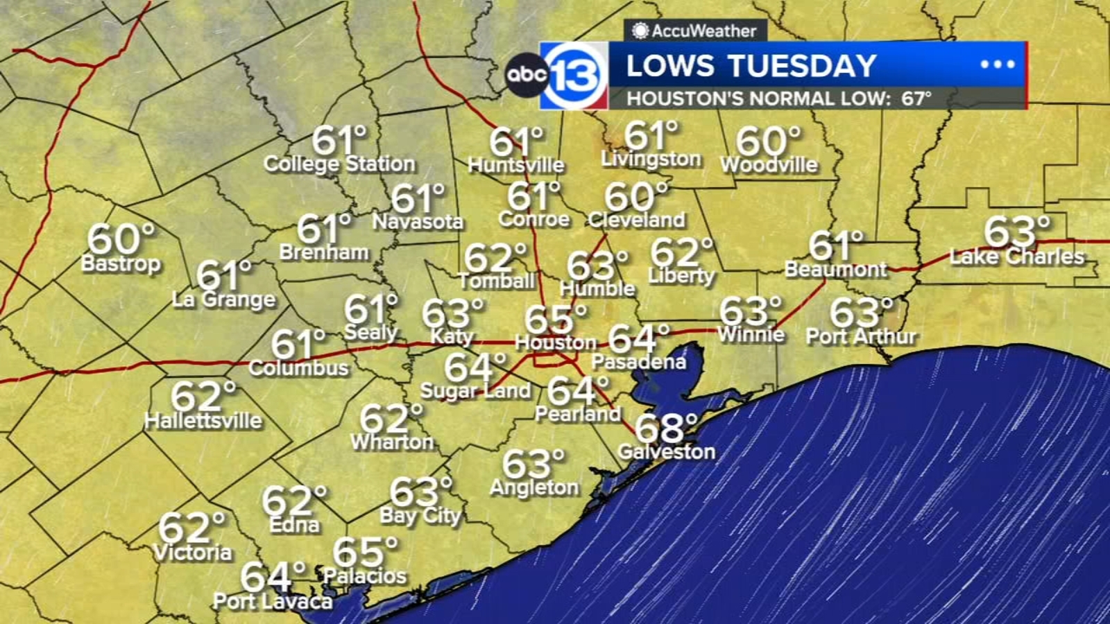 Houston Weather: Drying out overnight, pleasant Tuesday ahead - ABC13 ...