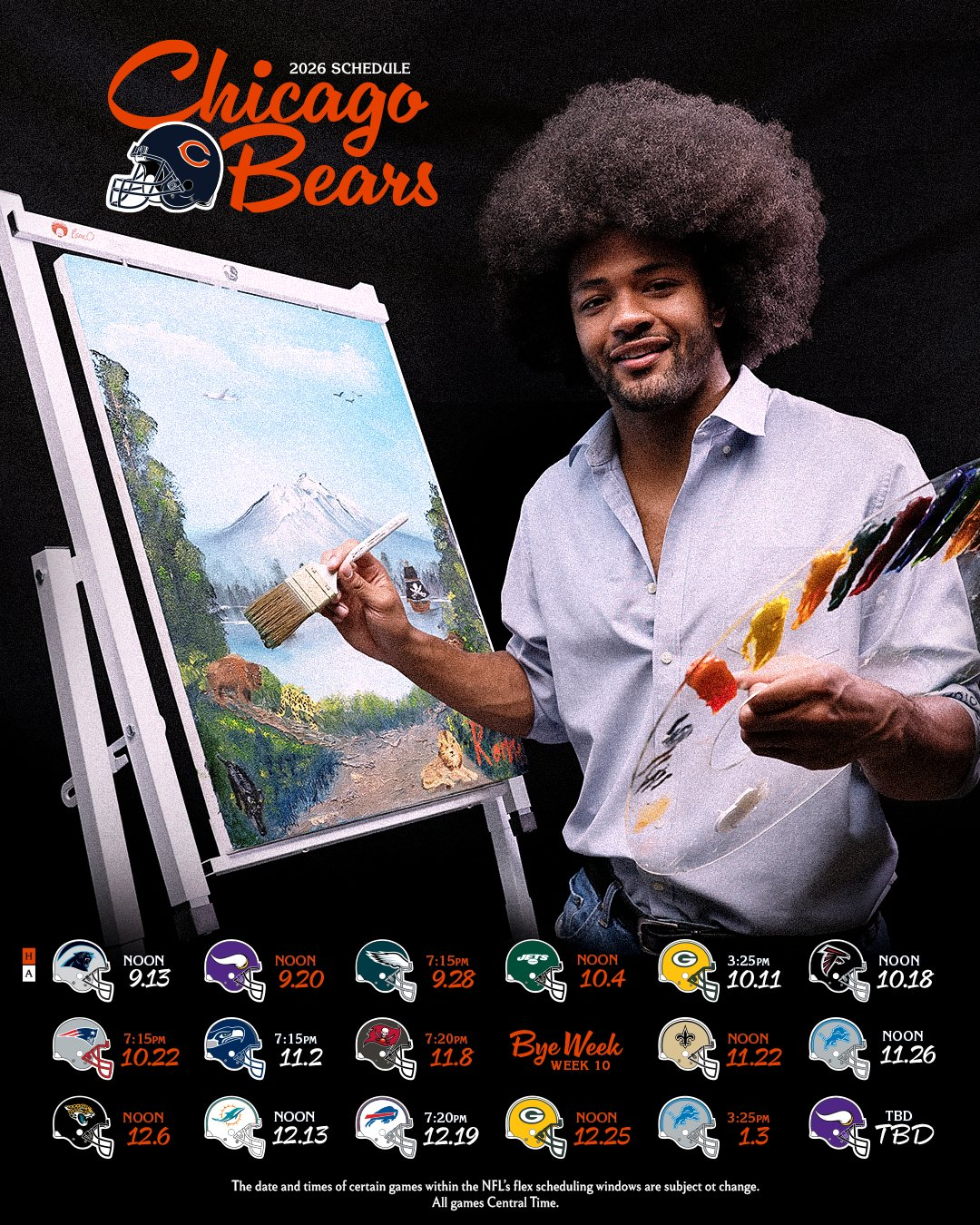 2026 NFL regular-season schedules released: Chicago Bears to play ...