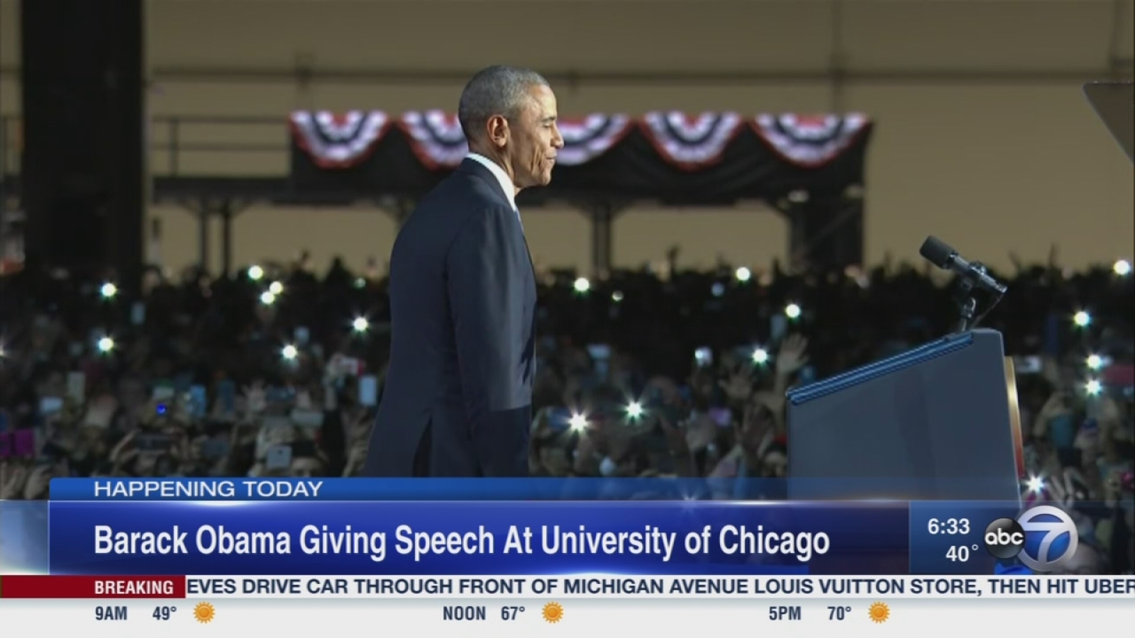 Former President Barack Obama speaks at University of Chicago - ABC13 ...