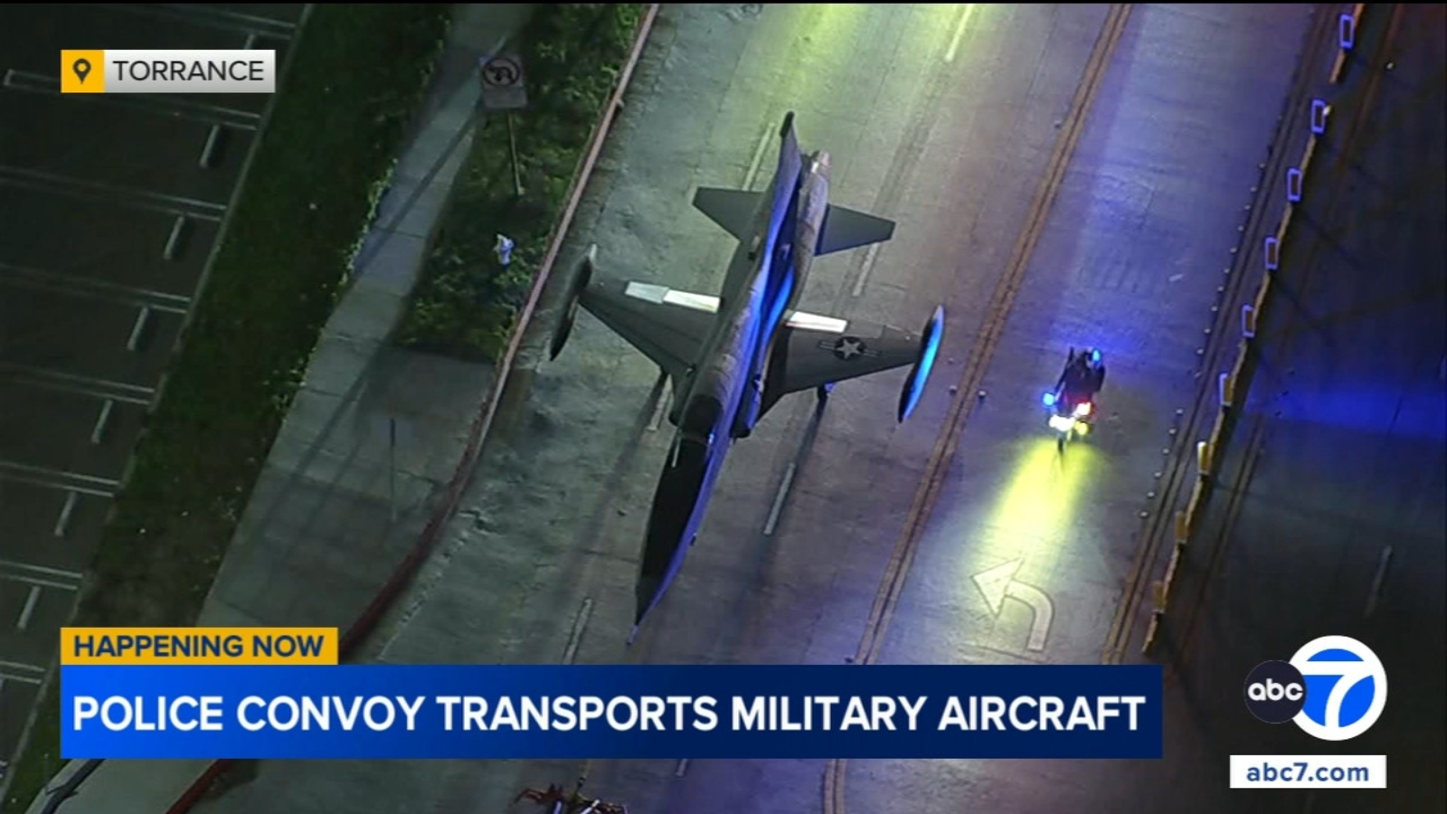 Military aircraft escorted through Torrance ahead of Armed Forces Day ...