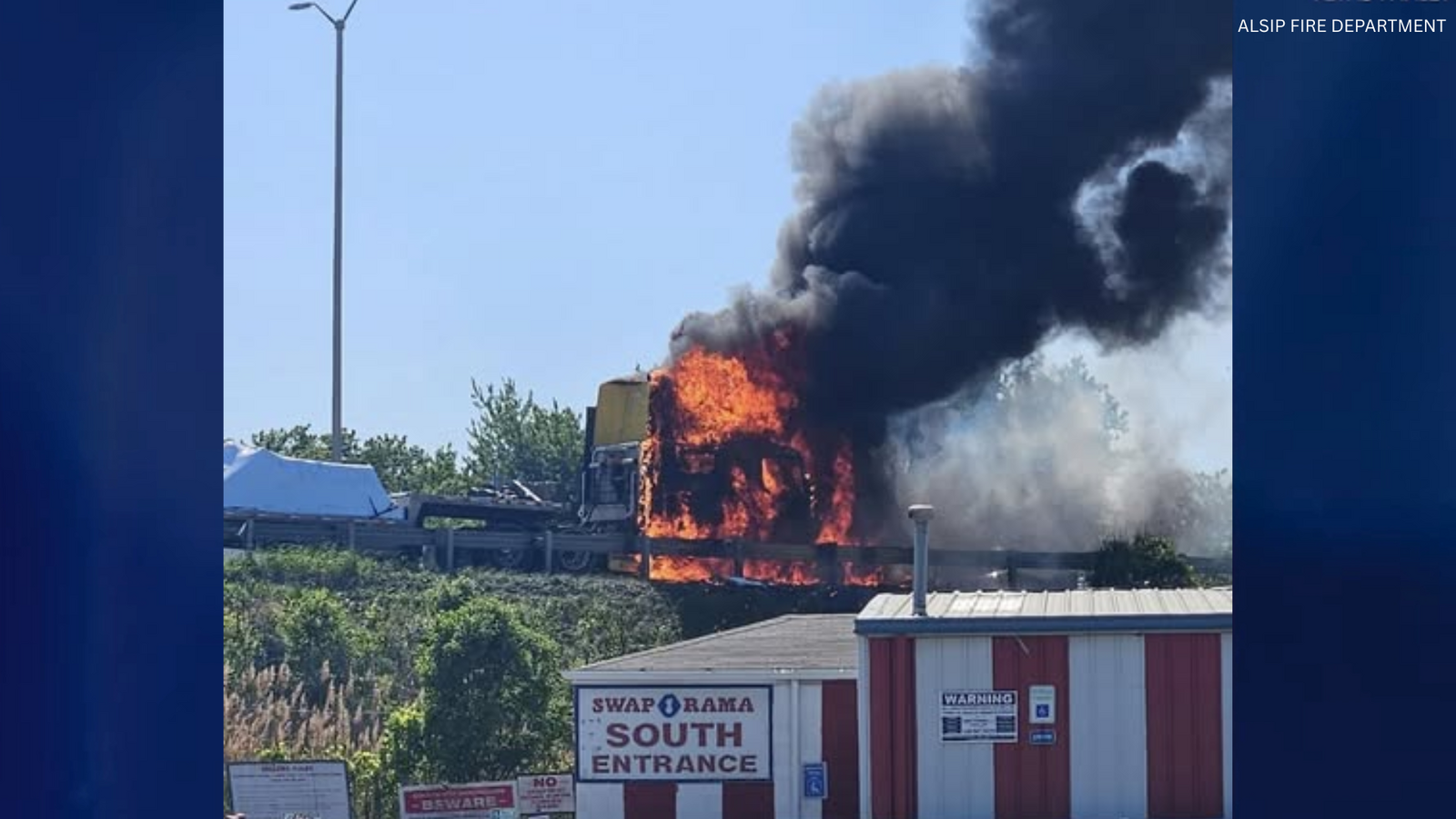 Semi-truck engulfed in flames on southbound I-294 near West 129th ...