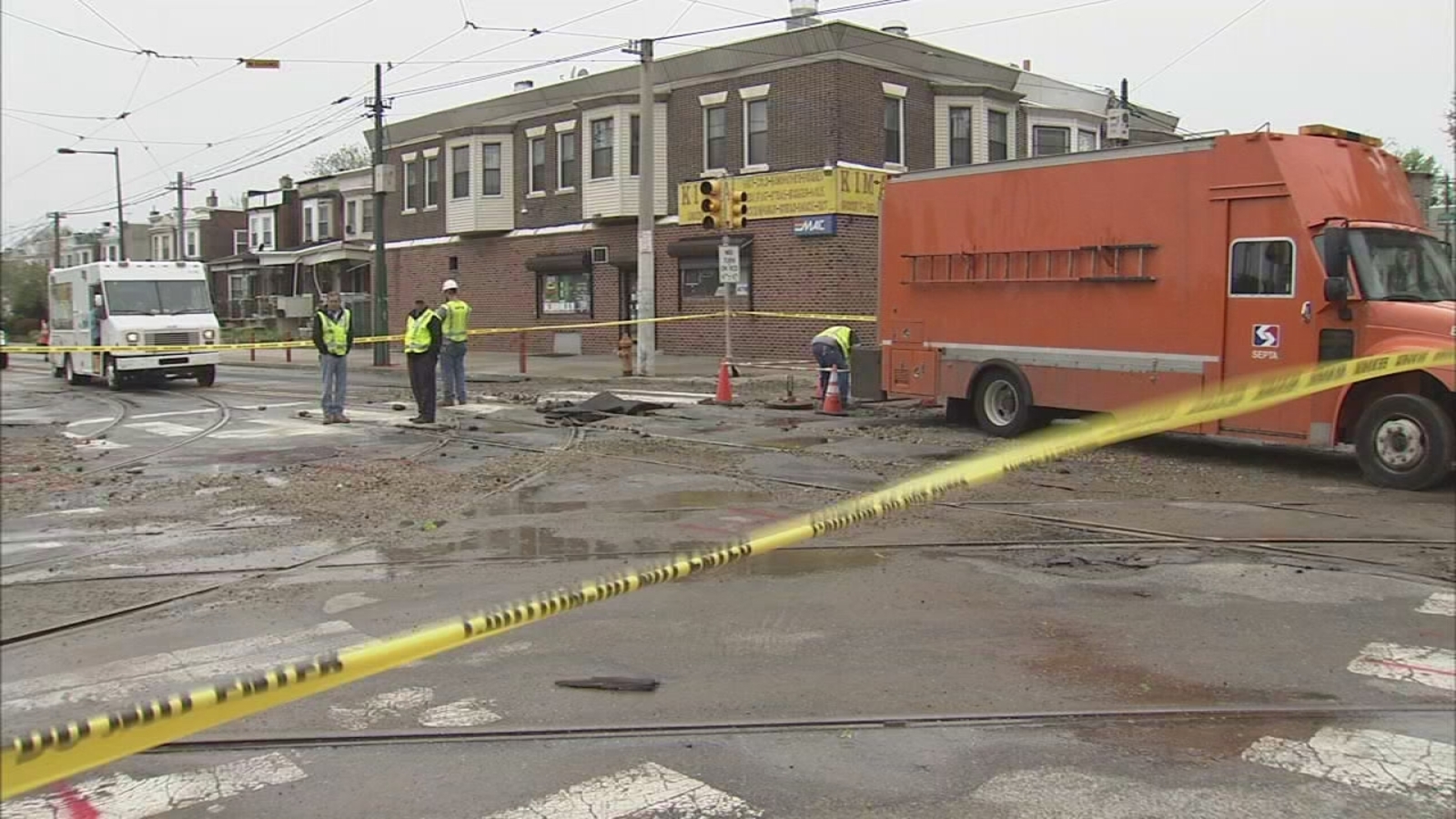 Road collapses after water main break in Southwest Philadelphia - 6abc ...