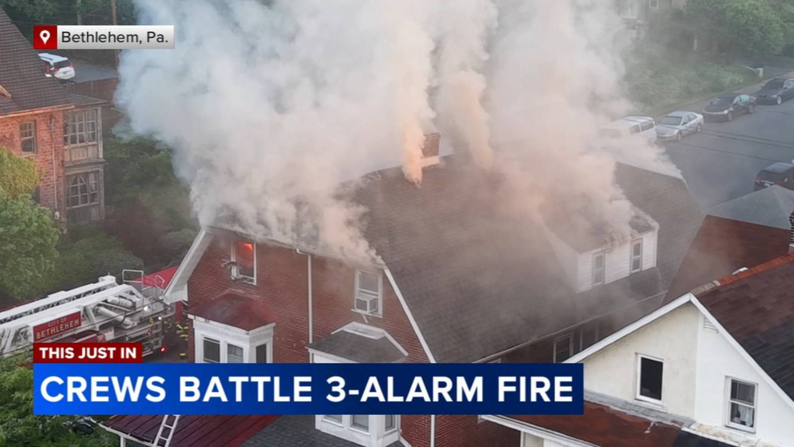 Crews battle 3-alarm fire in Bethlehem - 6abc Philadelphia