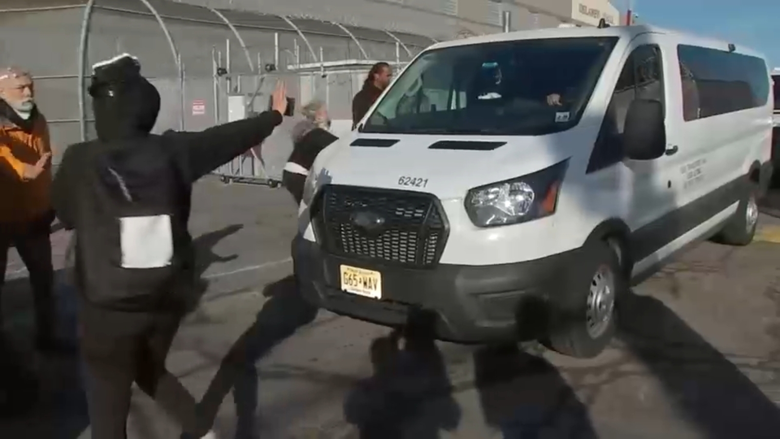 Protesters clash with ICE agents during protest at Delaney Hall in ...