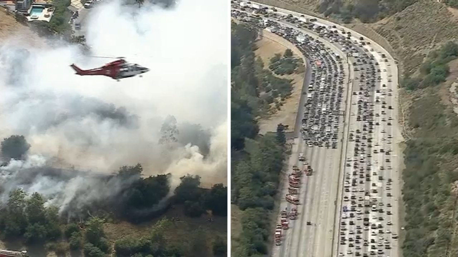 Incendio de maleza provoca cierre parcial de la autopista 405 Sur en ...