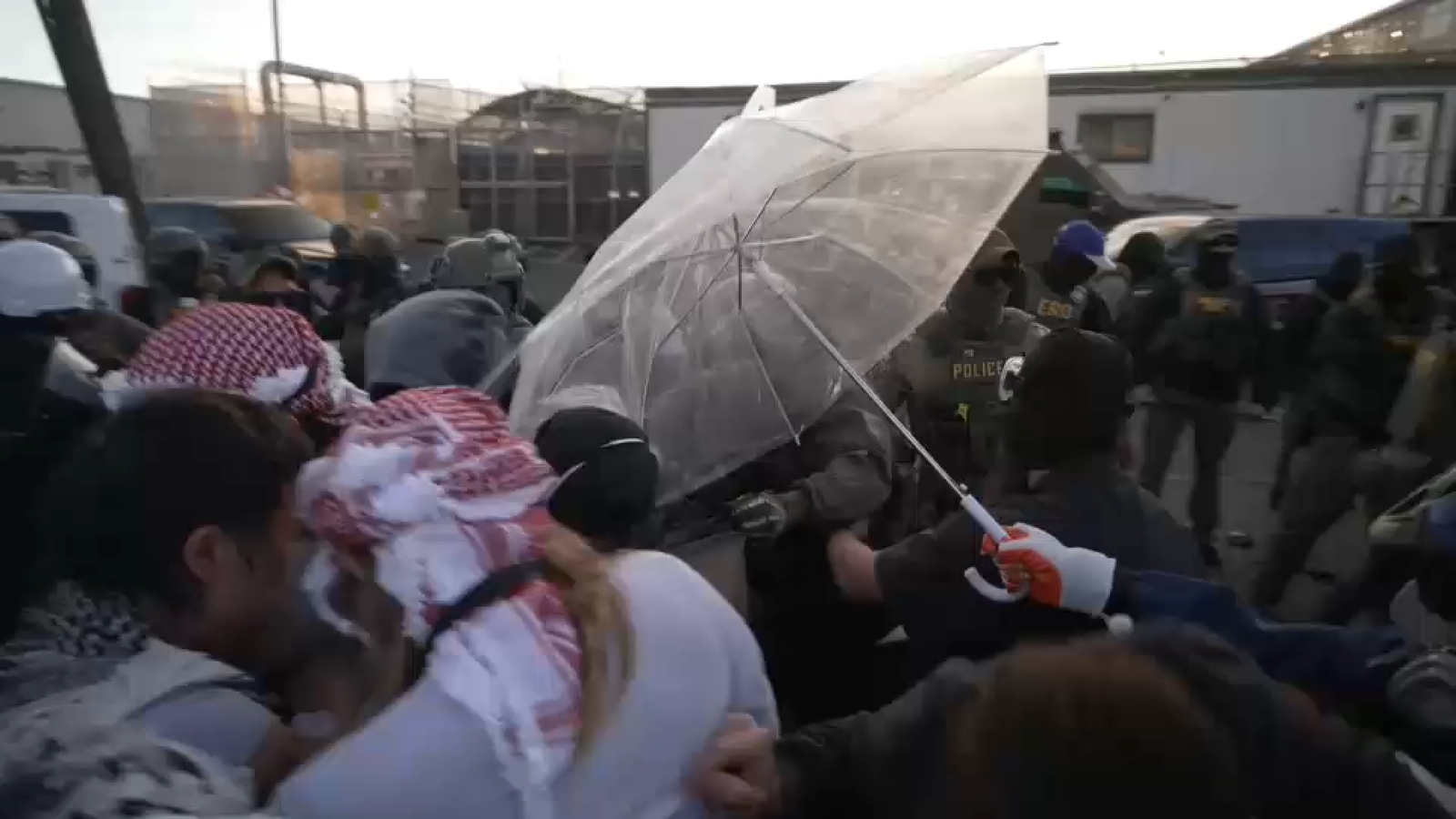 Delaney Hall protests: Protesters shoved, pepper sprayed during clash ...