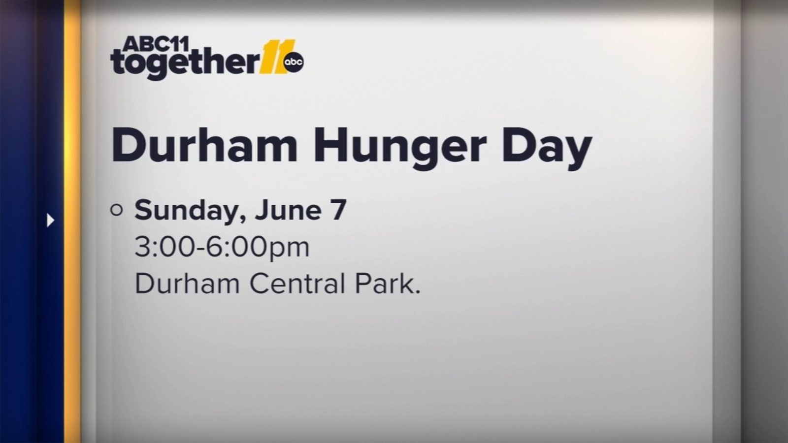Durham Hunger Day on Sunday, June 7 - ABC11 Raleigh-Durham