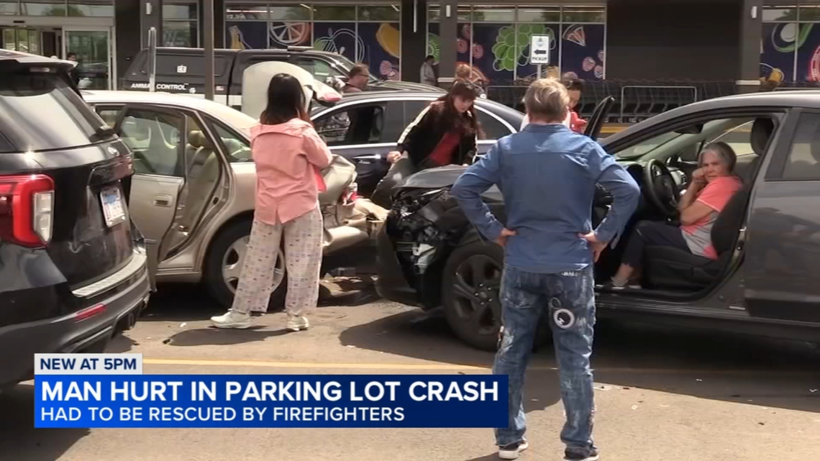 Pedestrian trapped under car after Morton Grove crash in Aldi parking ...