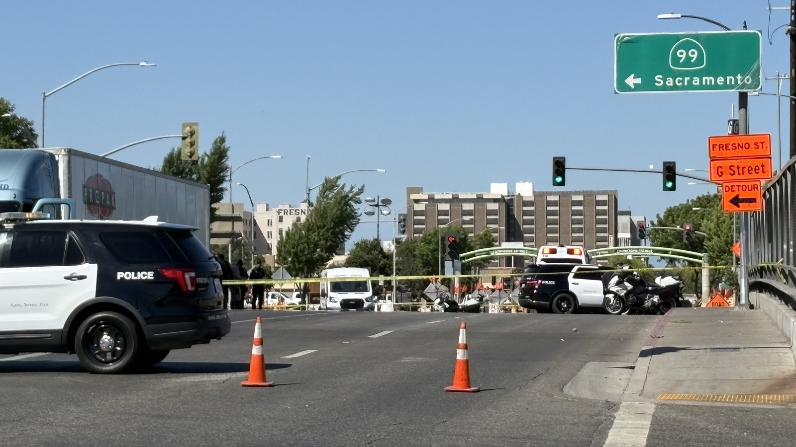 Man struck and killed on Highway 99 off-ramp in downtown Fresno, police ...