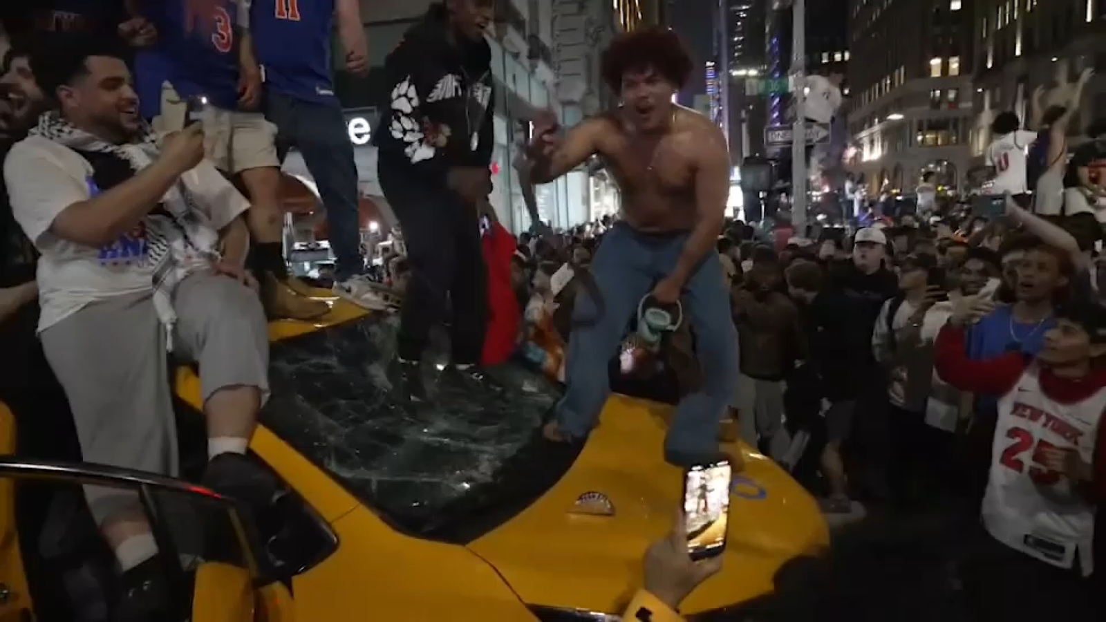 56 arrested during unruly Knicks celebrations outside Madison Square ...