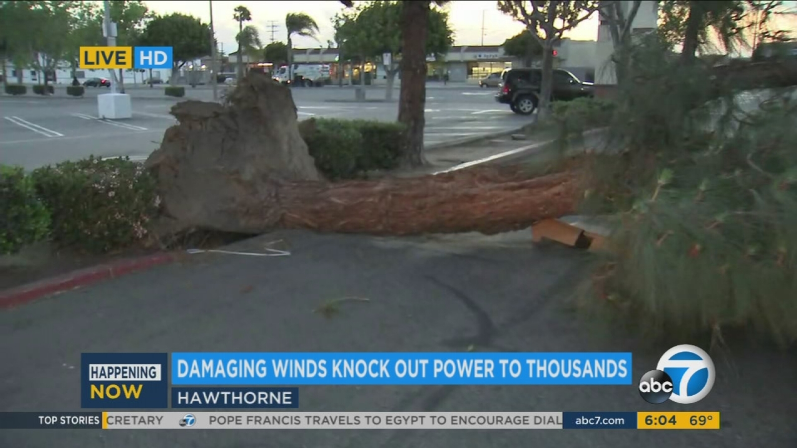 High winds topple trees, knock out power to parts of Southern ...