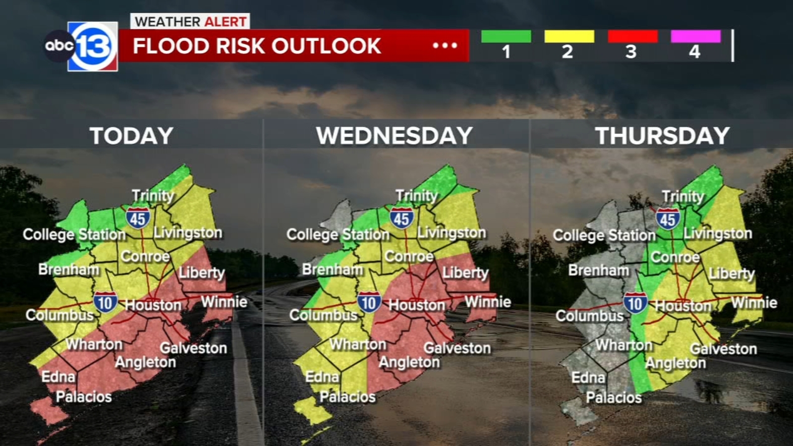 Houston Weather: ABC13 Weather Alert: Flood Watch in effect through ...