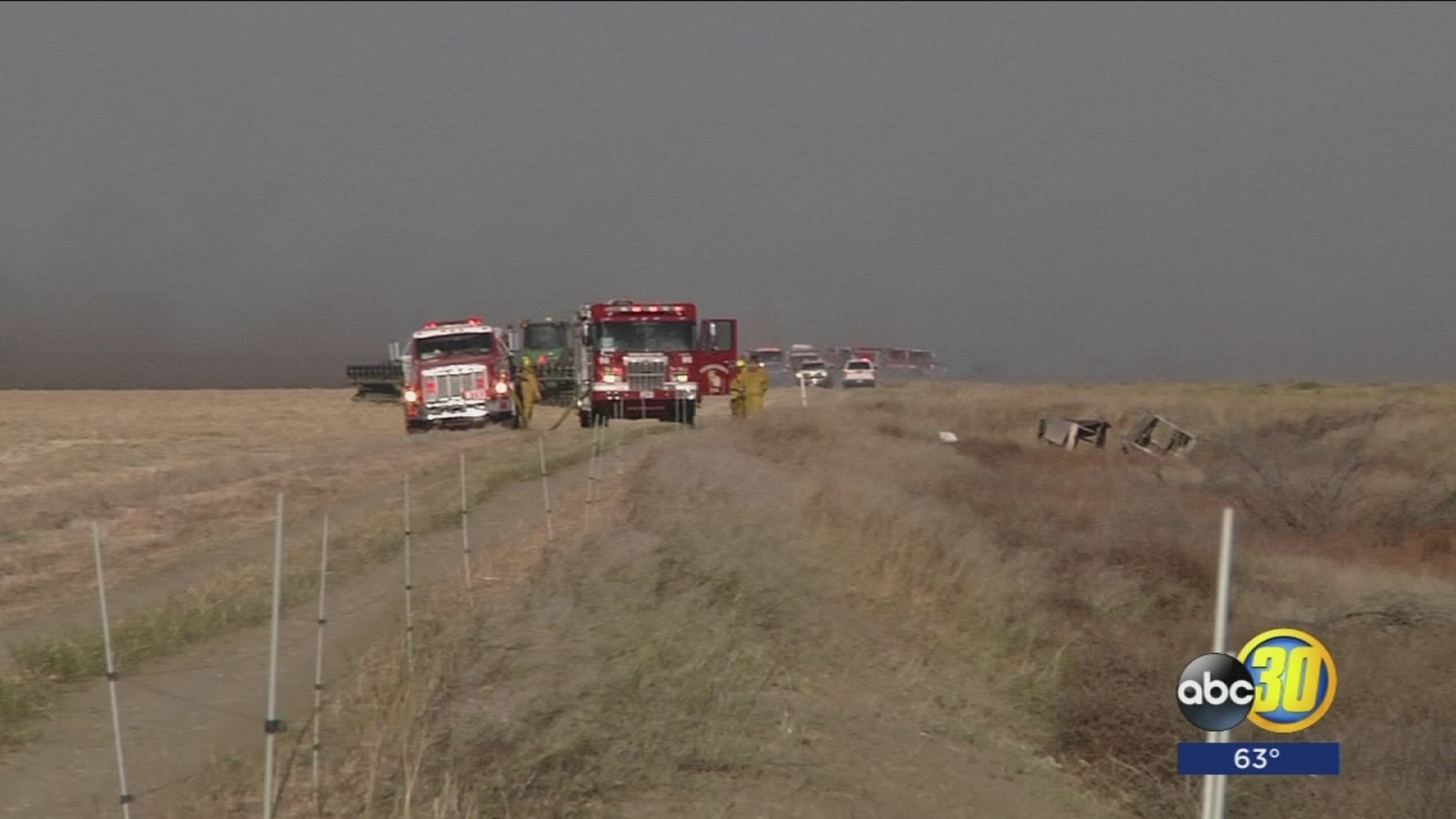 Fire crews say farmers helped put out Fresno County grass fire fueled by winds - ABC30 Fresno