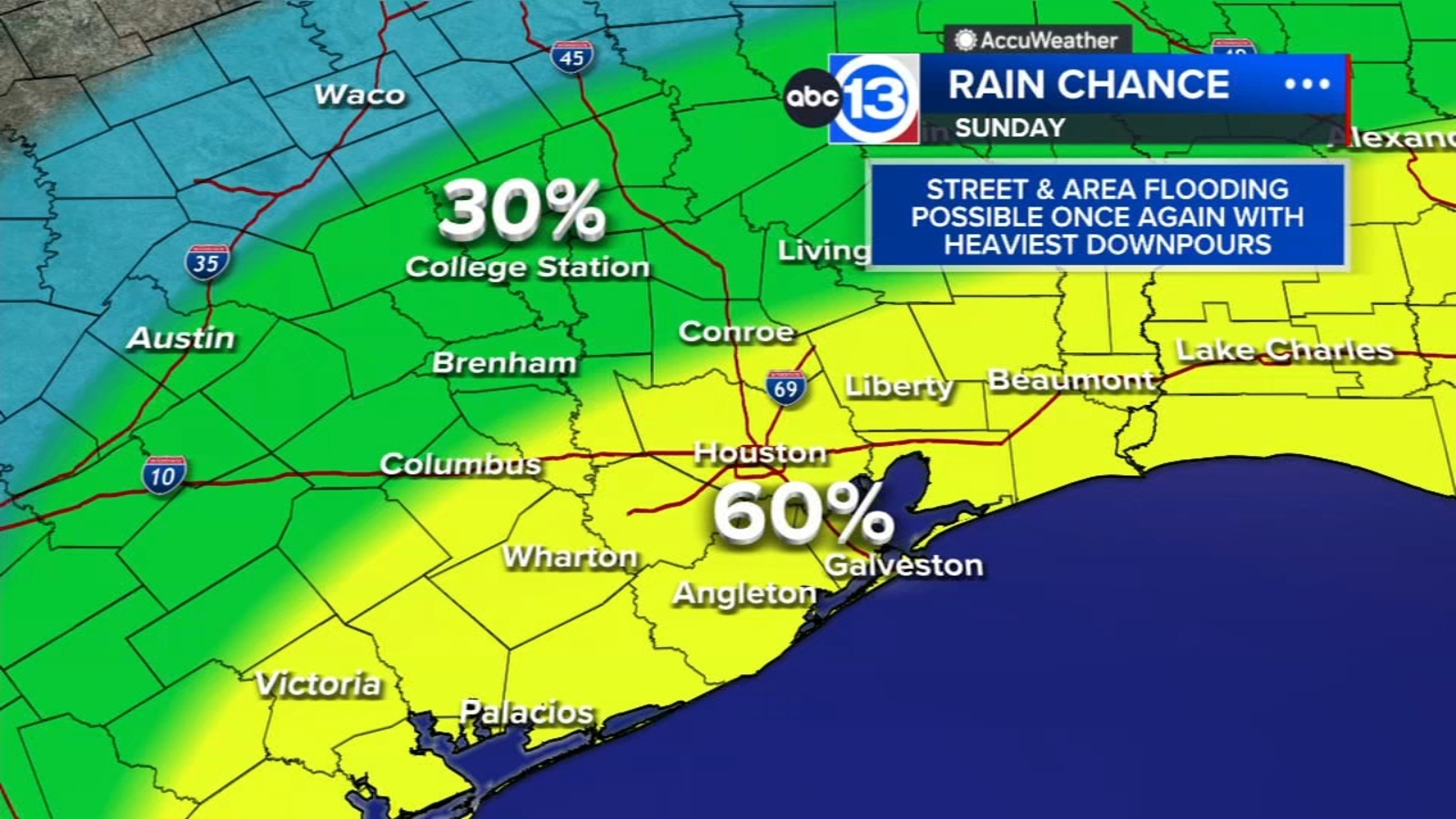Houston Weather: Another round of scattered storms possible Sunday for ...