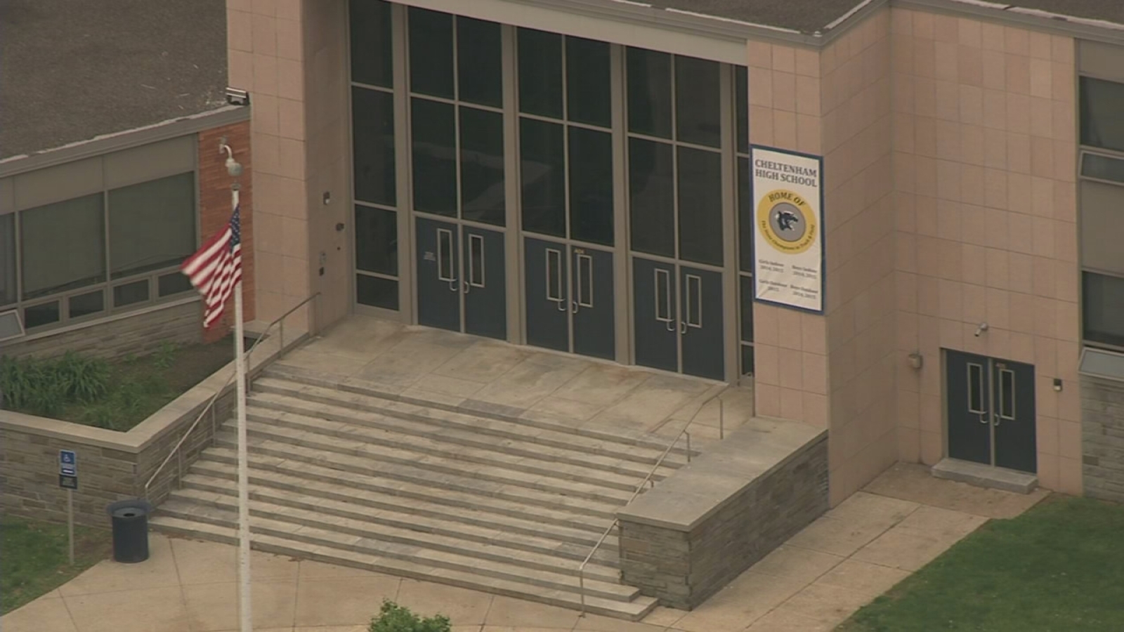 Raw VIDEO: Chopper 6 over Cheltenham High School - 6abc Philadelphia