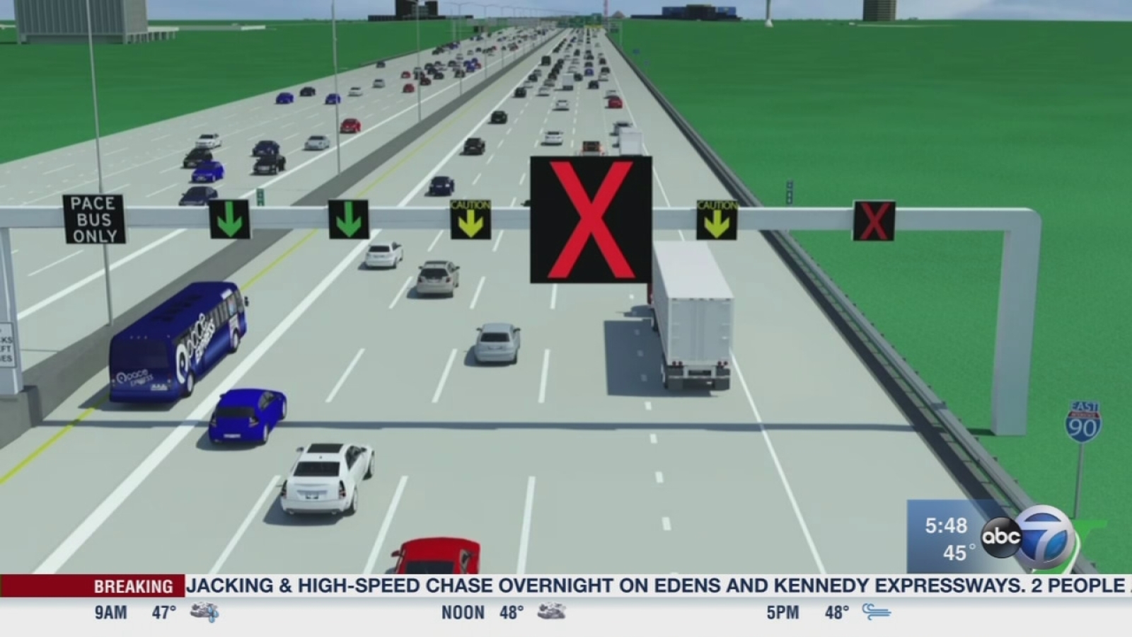What's Driving You Crazy? Jane Addams Tollway overhead signs - ABC7 Chicago