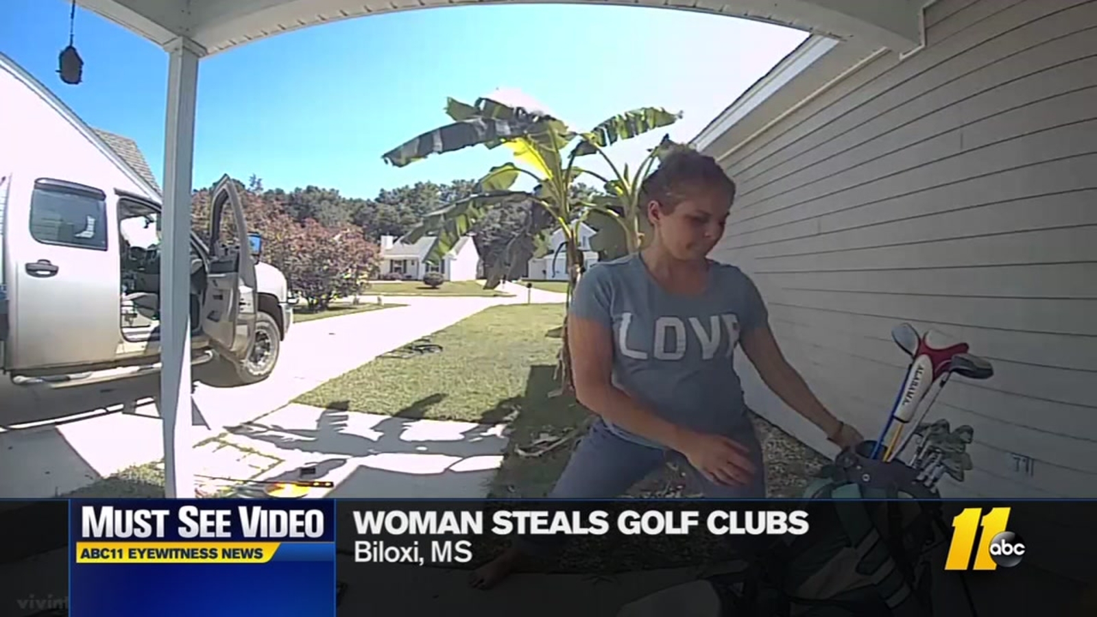 Woman seen snatching golf clubs in video - ABC11 Raleigh-Durham