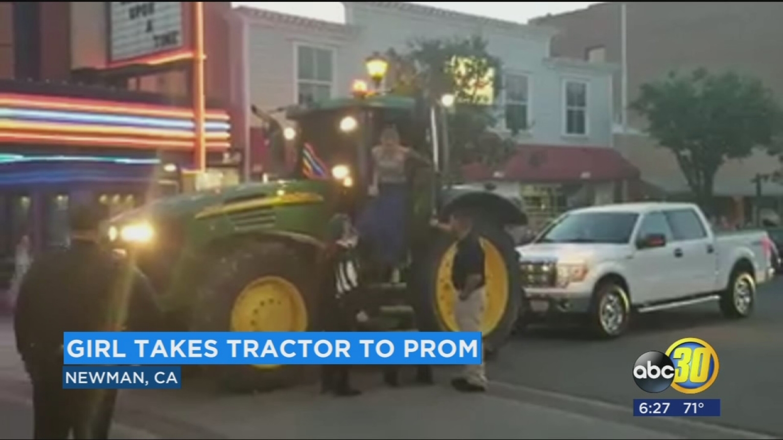 Teen wows school by driving tractor to prom night - ABC13 Houston