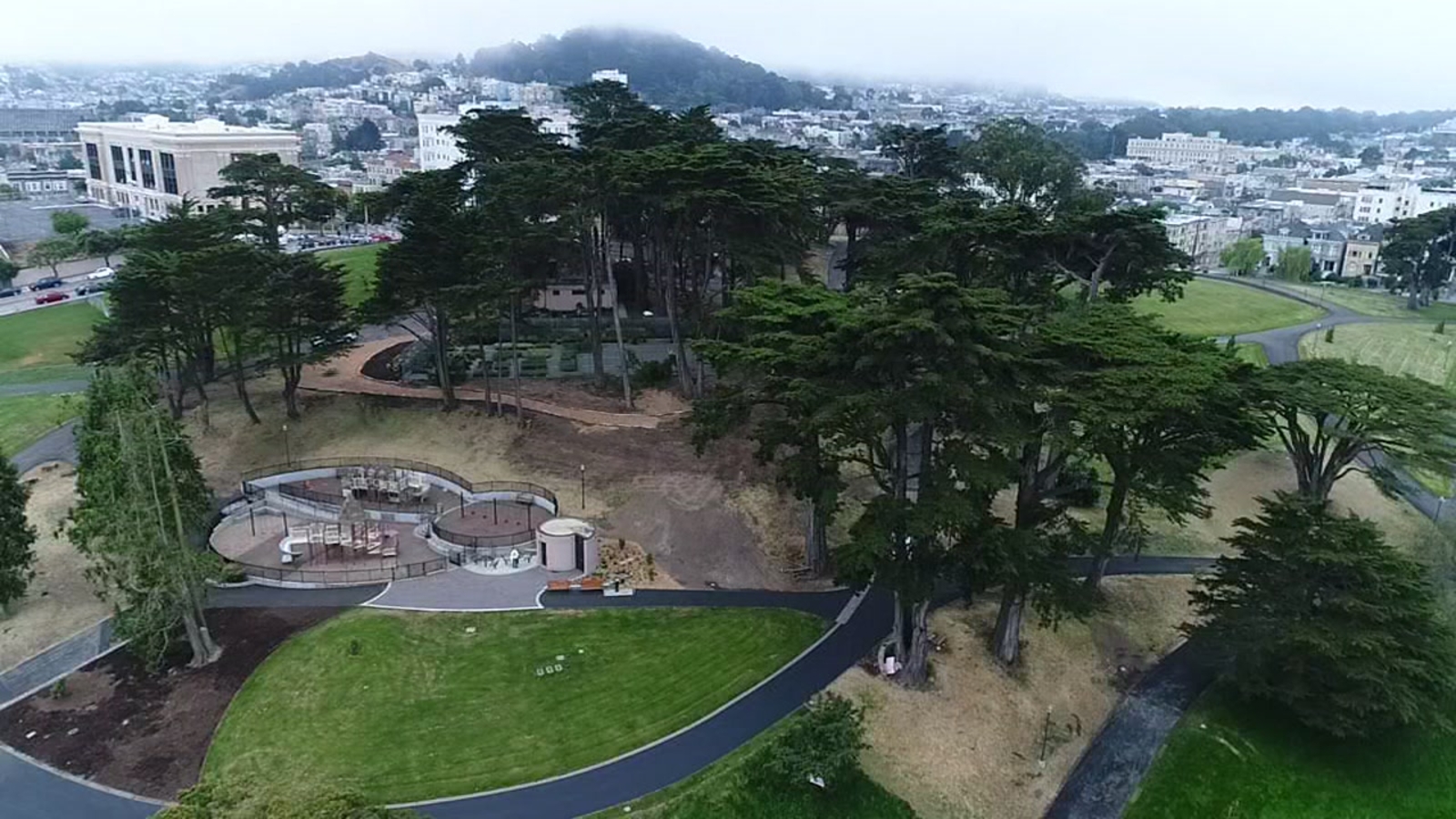 VIDEO: DroneView7 flies over renovated Alamo Square Park in San ...