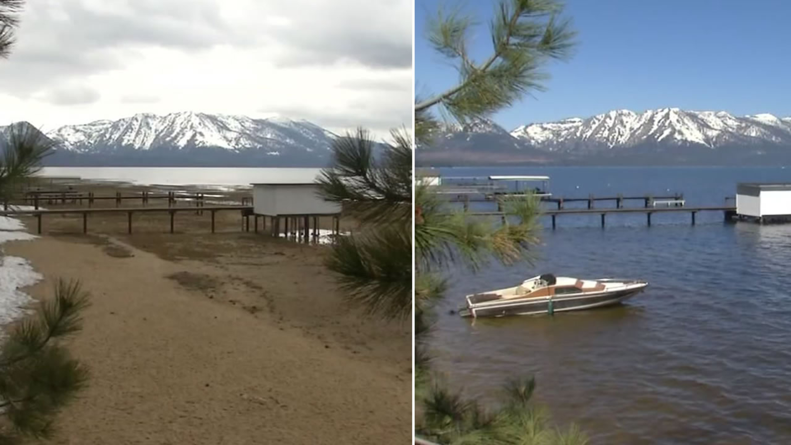 Record inflows from winter fill Lake Tahoe past natural rim - ABC7 San ...