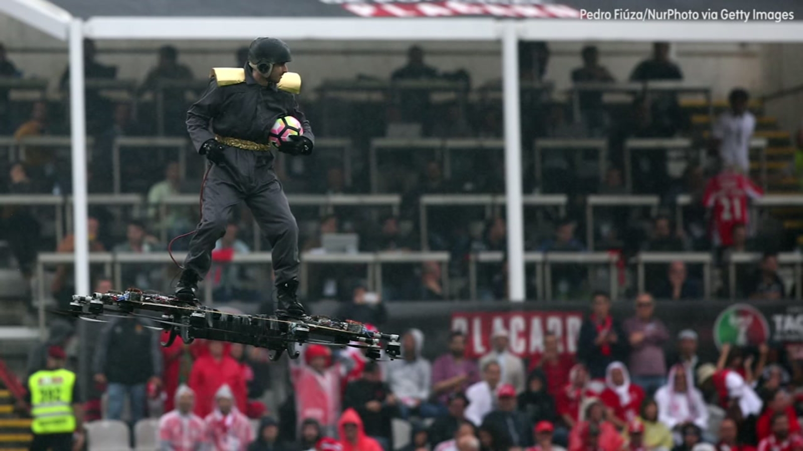 Game ball delivered by drone - ABC11 Raleigh-Durham