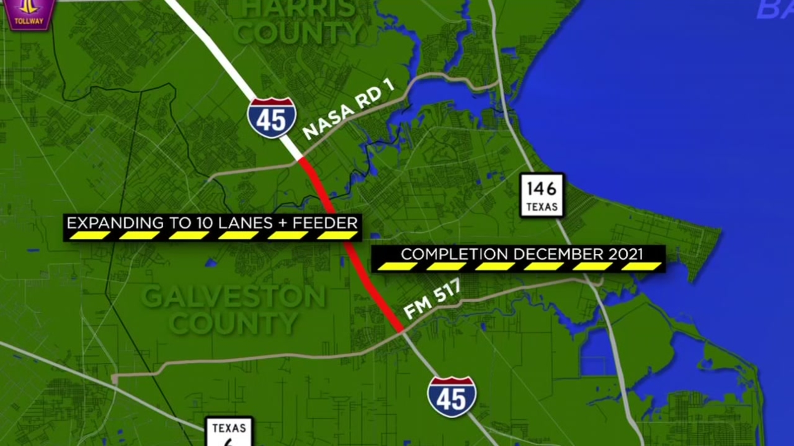 TxDOT moves Gulf Freeway widening project to Galveston County - ABC13 ...