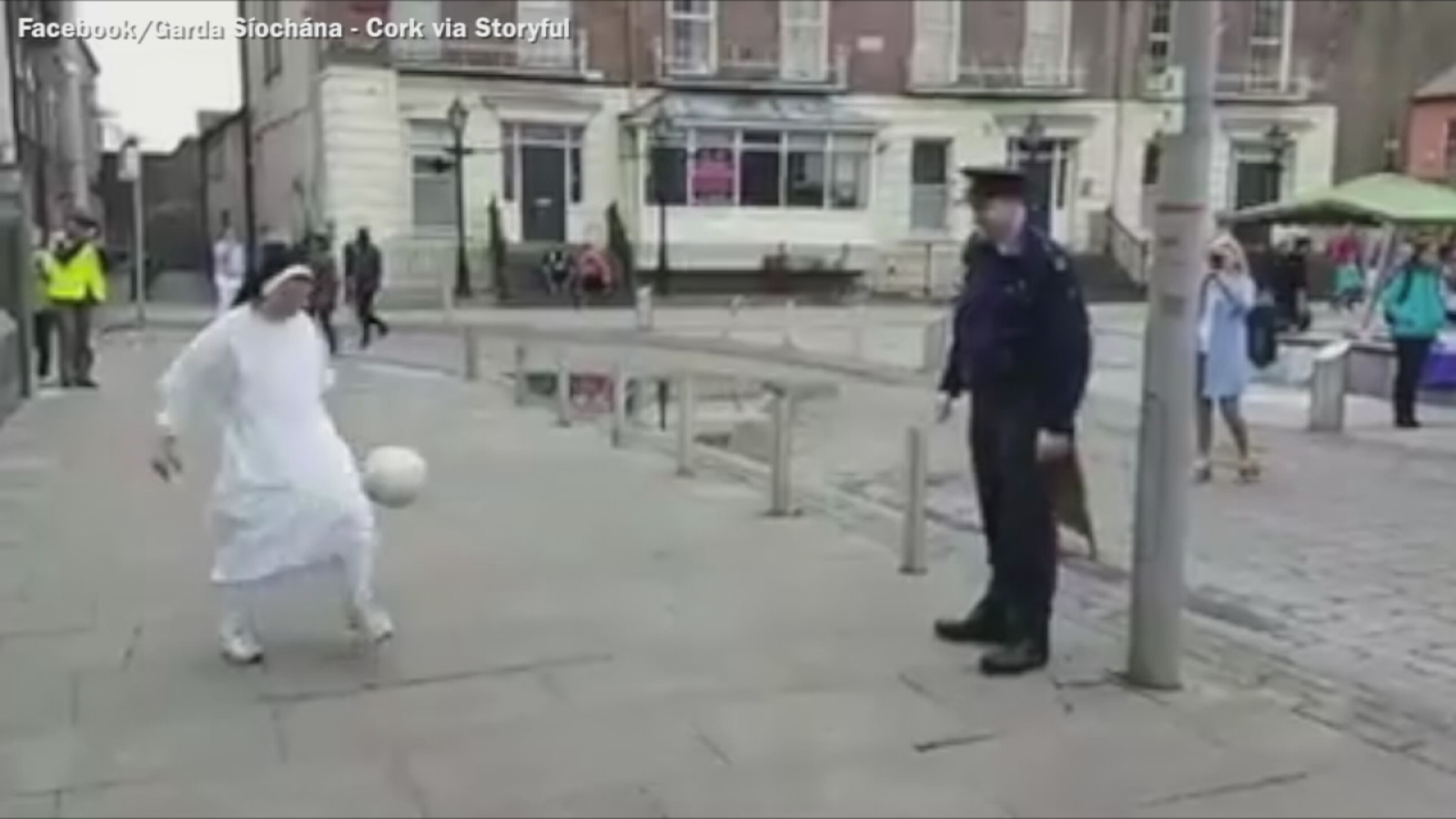 Policeman plays divine game of soccer with Irish nun - 6abc Philadelphia