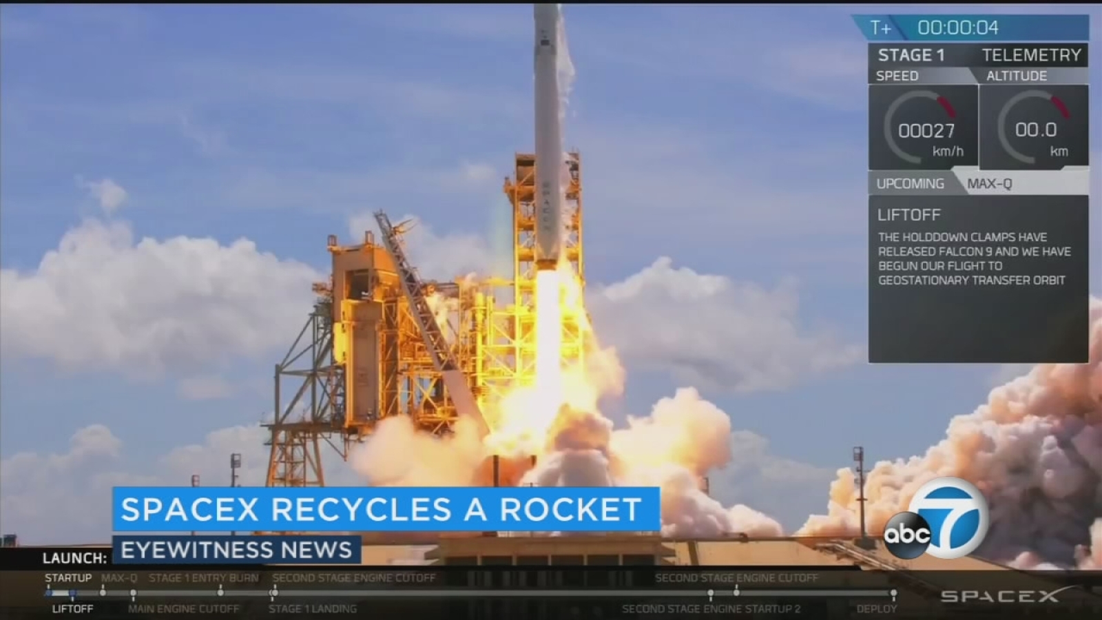SpaceX launches communications satellite, recovers rocket for 2nd time ...