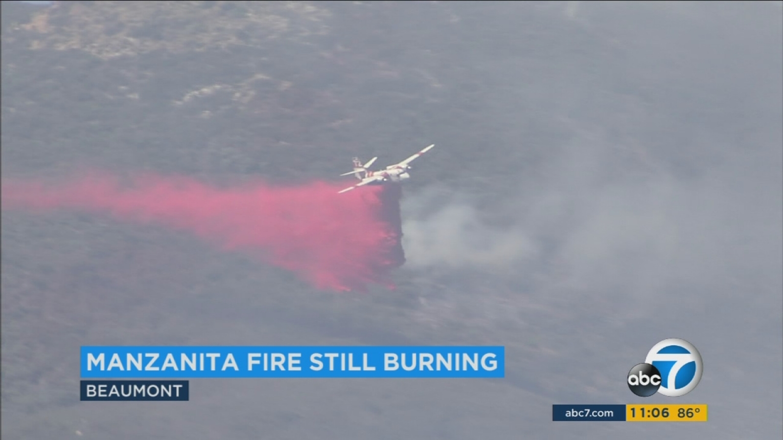 Crews battle 5,000-acre Manzanita Fire for second day - ABC7 Los Angeles