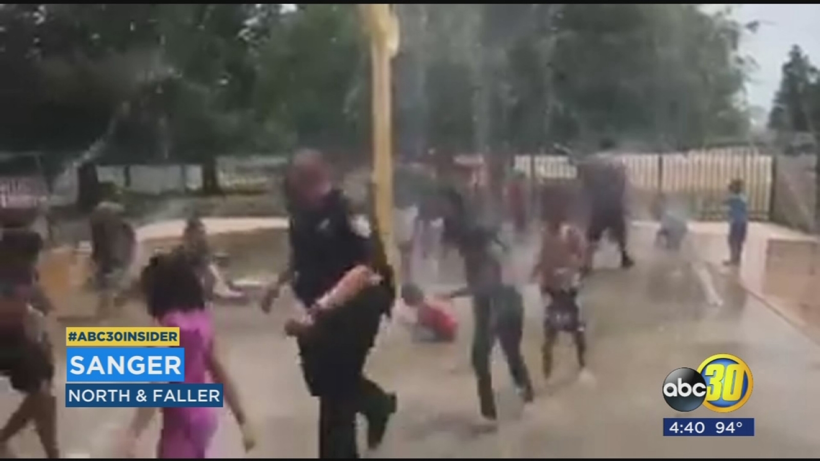 VIDEO: Sanger Police Officers having fun and keeping cool with kids at ...