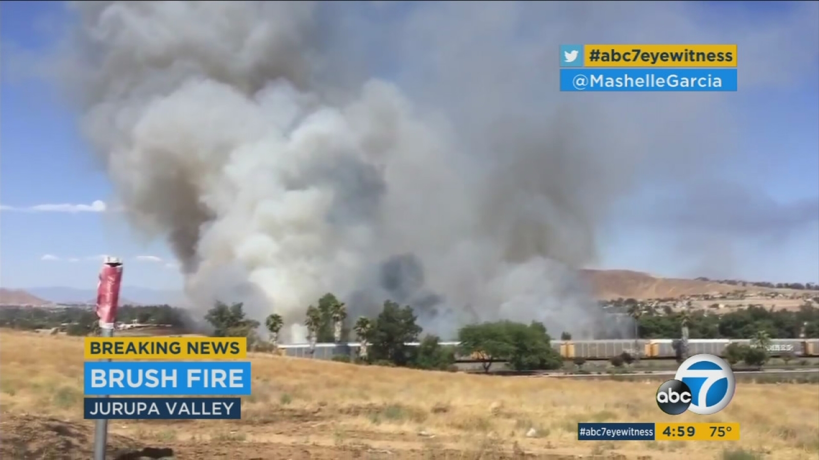 Brush fires burning near Jurupa Valley, Lake Mathews - ABC7 Los Angeles