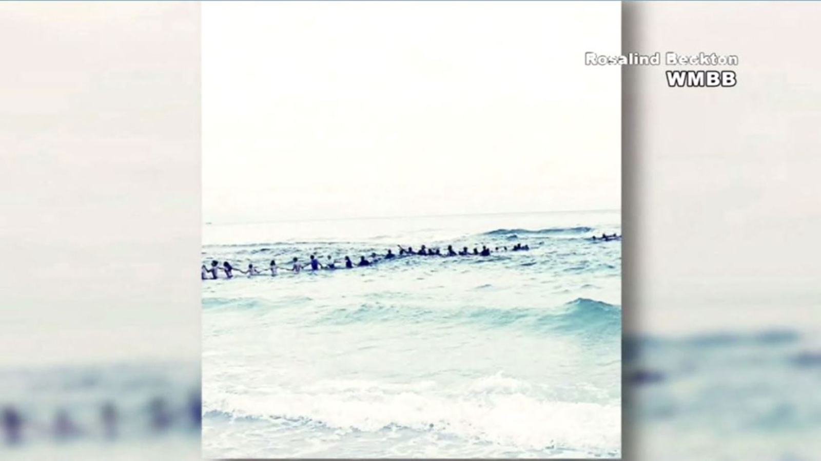 Beachgoers form human chain to rescue family in water - ABC7 Los Angeles