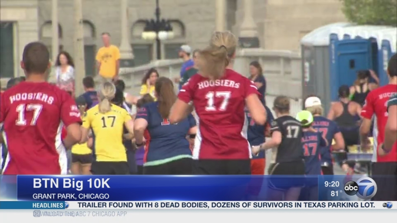 Football fans compete at the BTN Big 10K - ABC7 Chicago