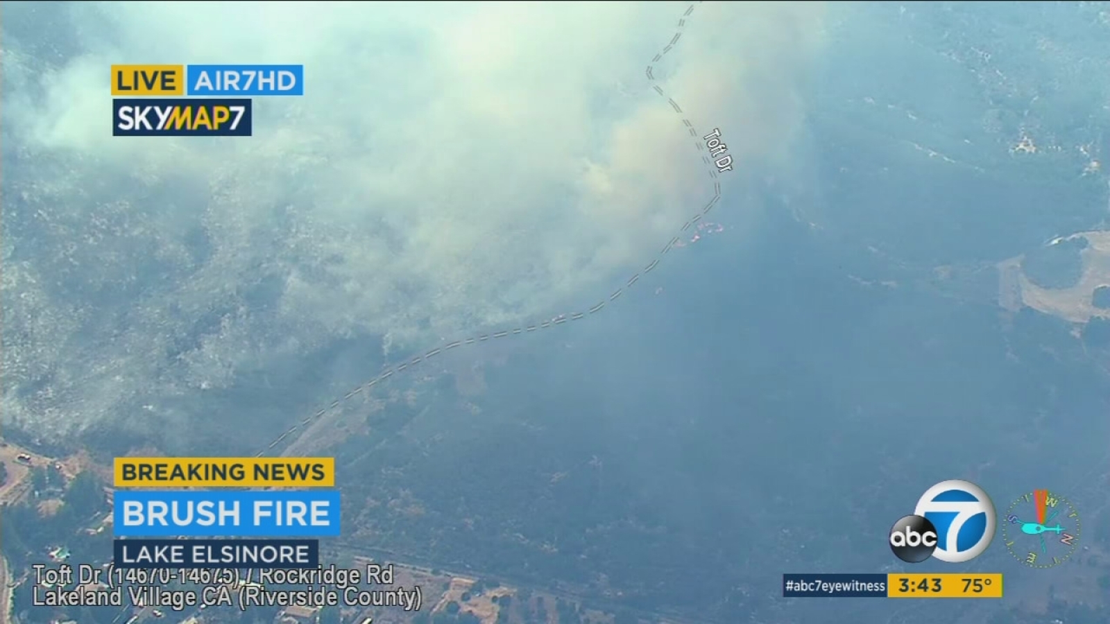 Brush fires burning near Lake Elsinore and Waterman Canyon - ABC7 Los ...