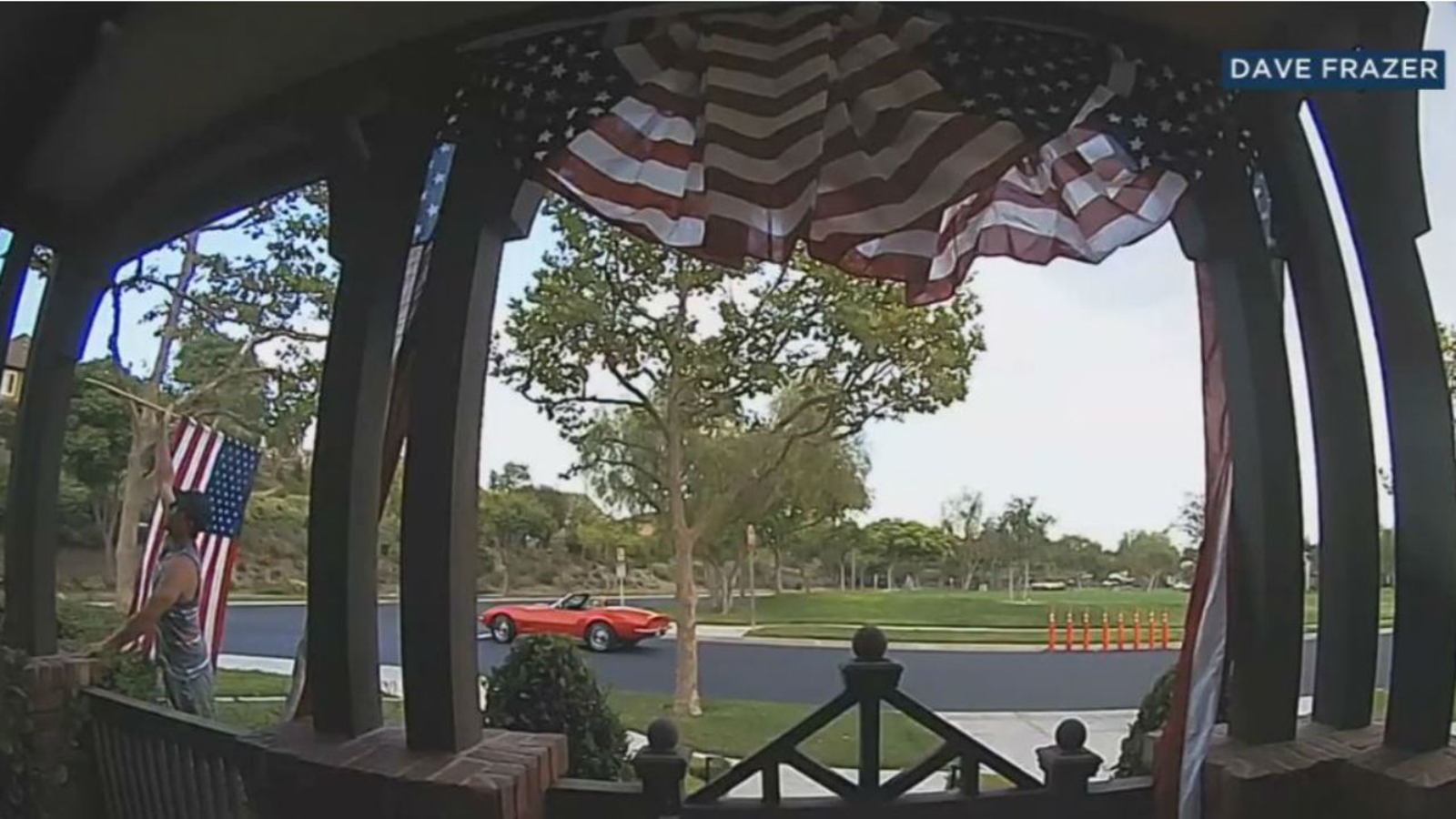 Video shows man putting up fallen American flag at home - ABC7 New York