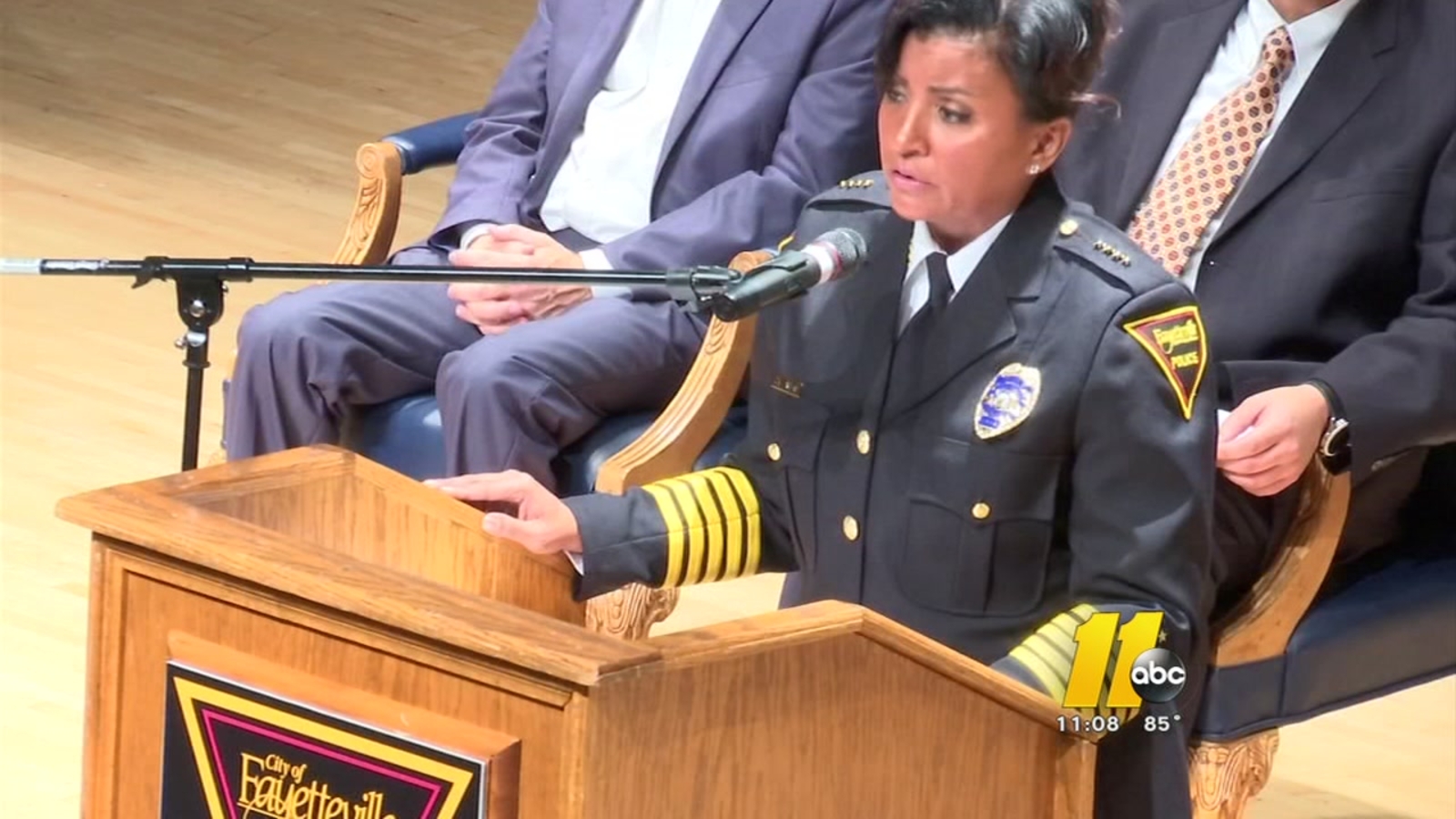 Fayetteville's newest top cop is sworn in; makes emotional entrance ...