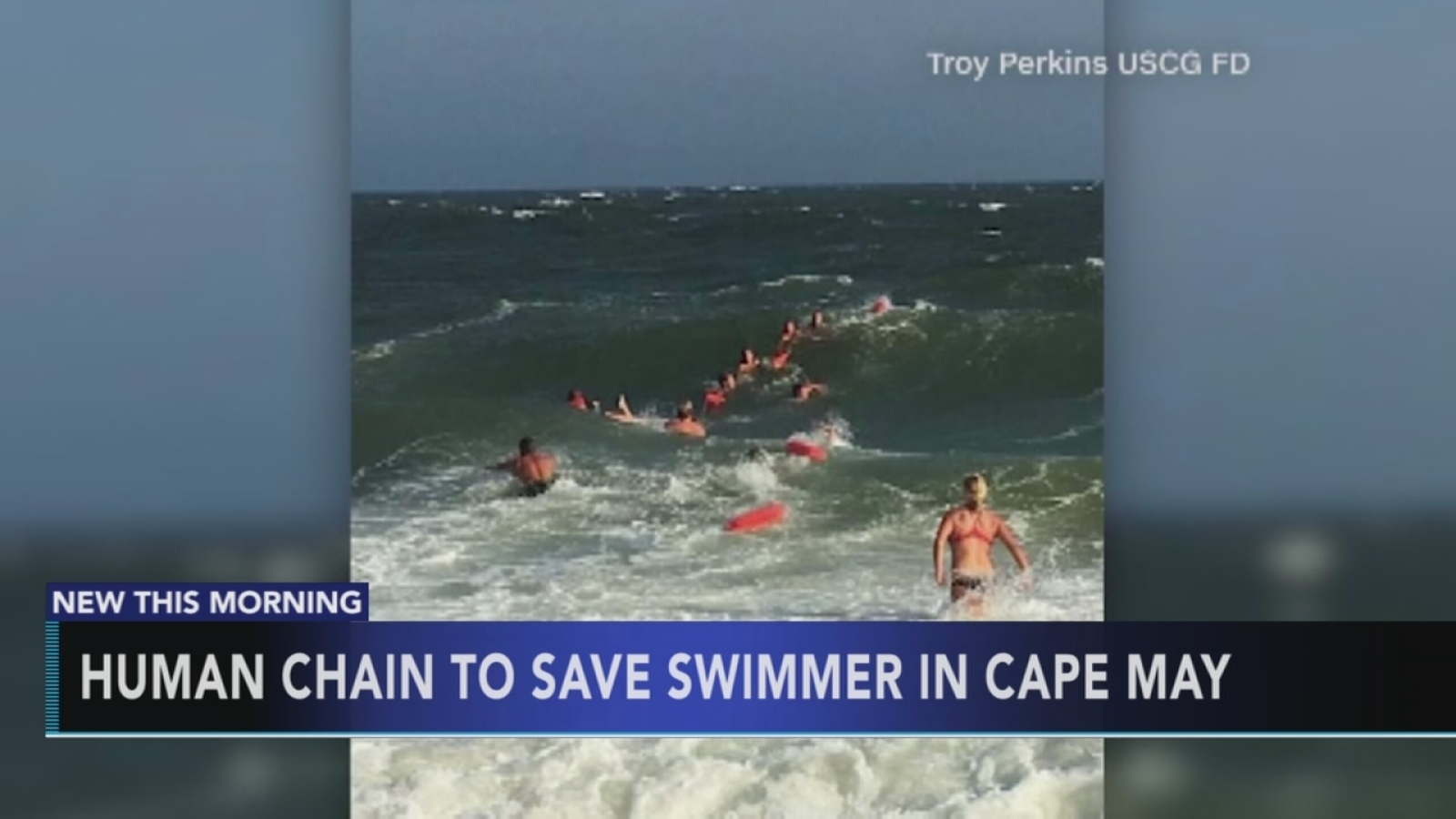 Firefighters, lifeguards form human chain to rescue Cape May swimmer ...