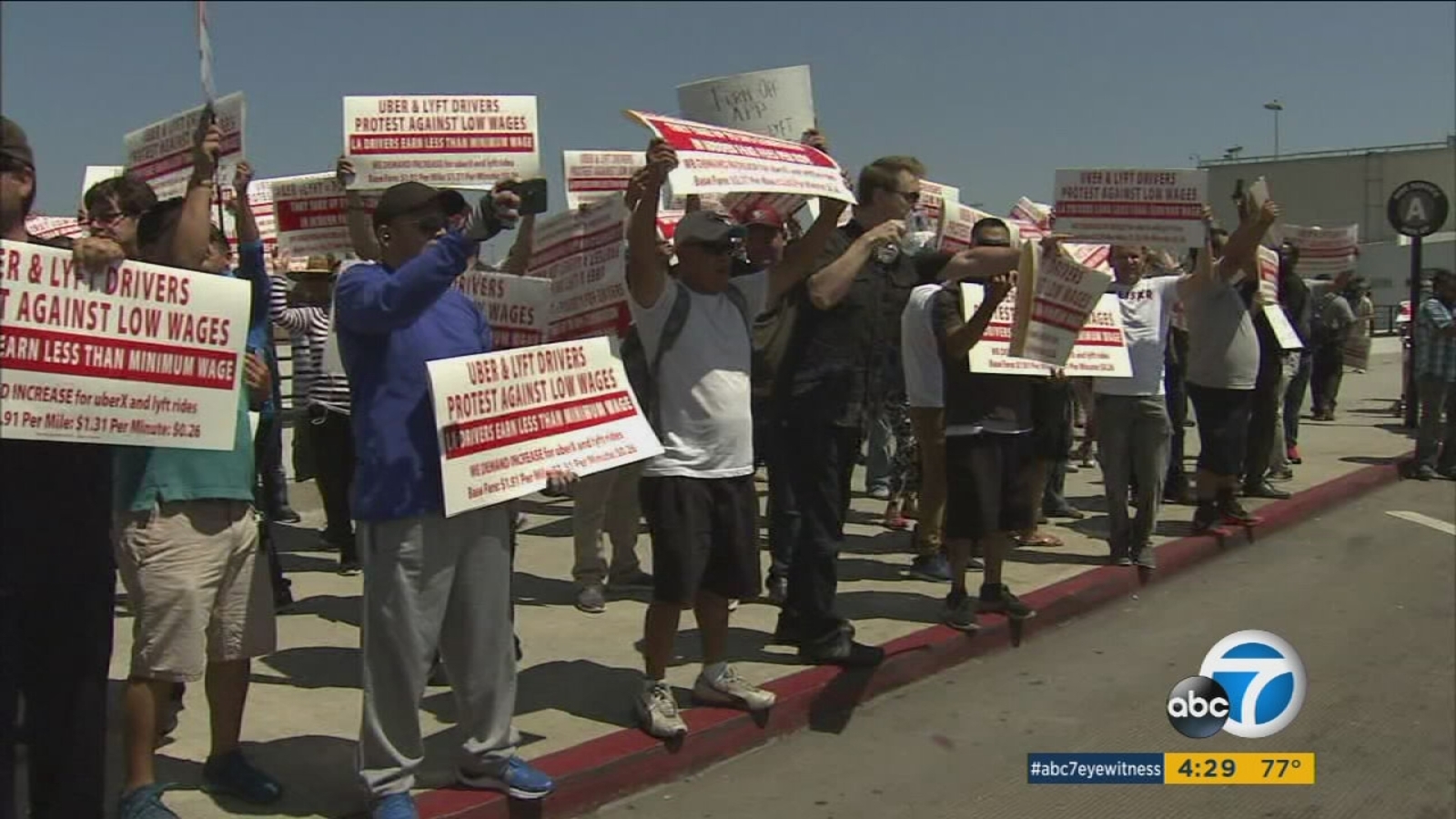 Uber, Lyft drivers hold wage protest, pack LAX - ABC7 Los Angeles
