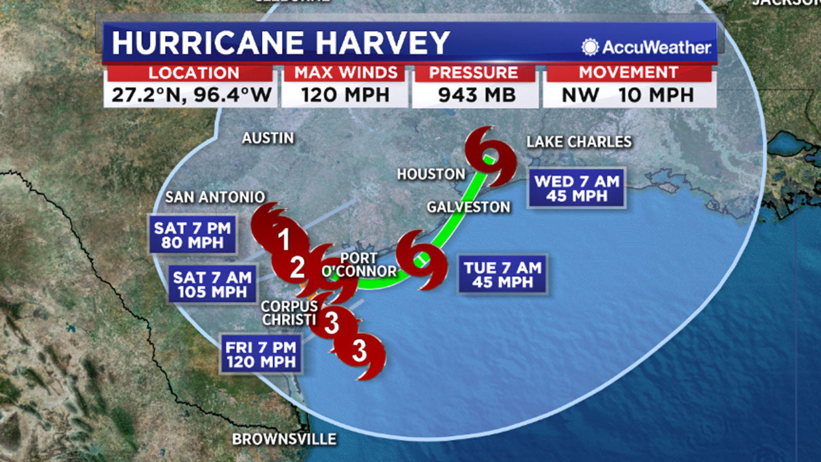 Hurricane Harvey strengthens to Category 3 with landfall expected today ...