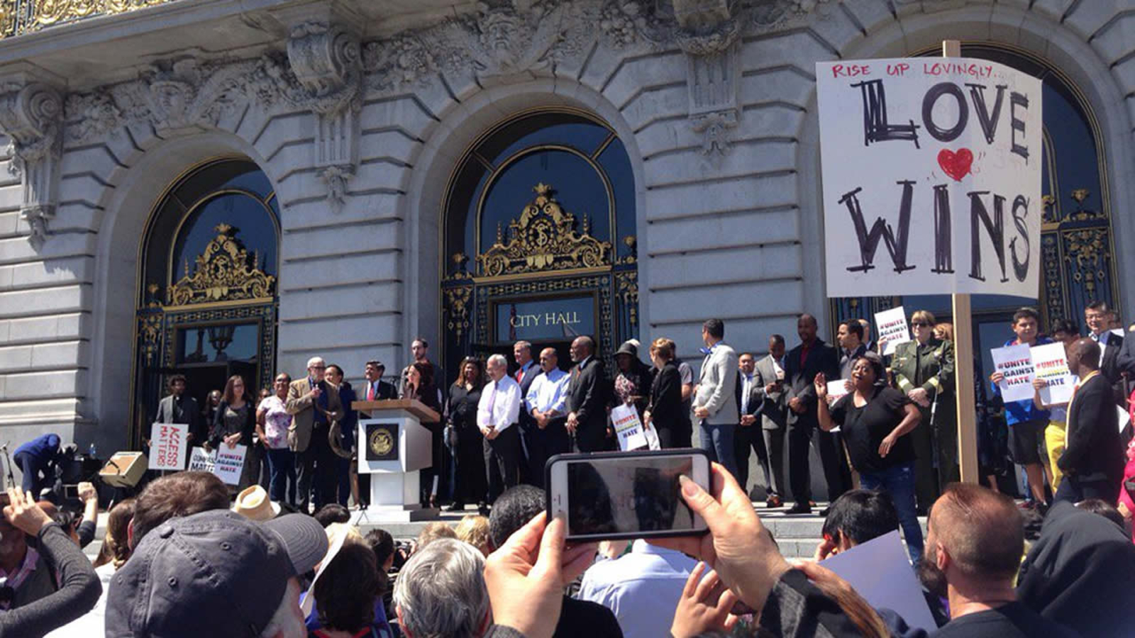 Rally in San Francisco's Civic Center calls for love above hate - ABC7 ...