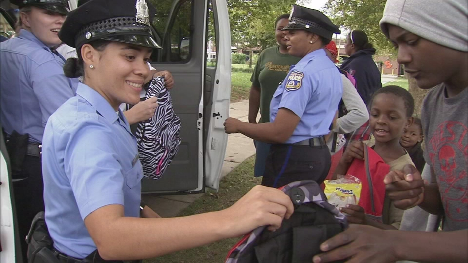 Philadelphia Police hand out backpacks in West Philadelphia - 6abc ...