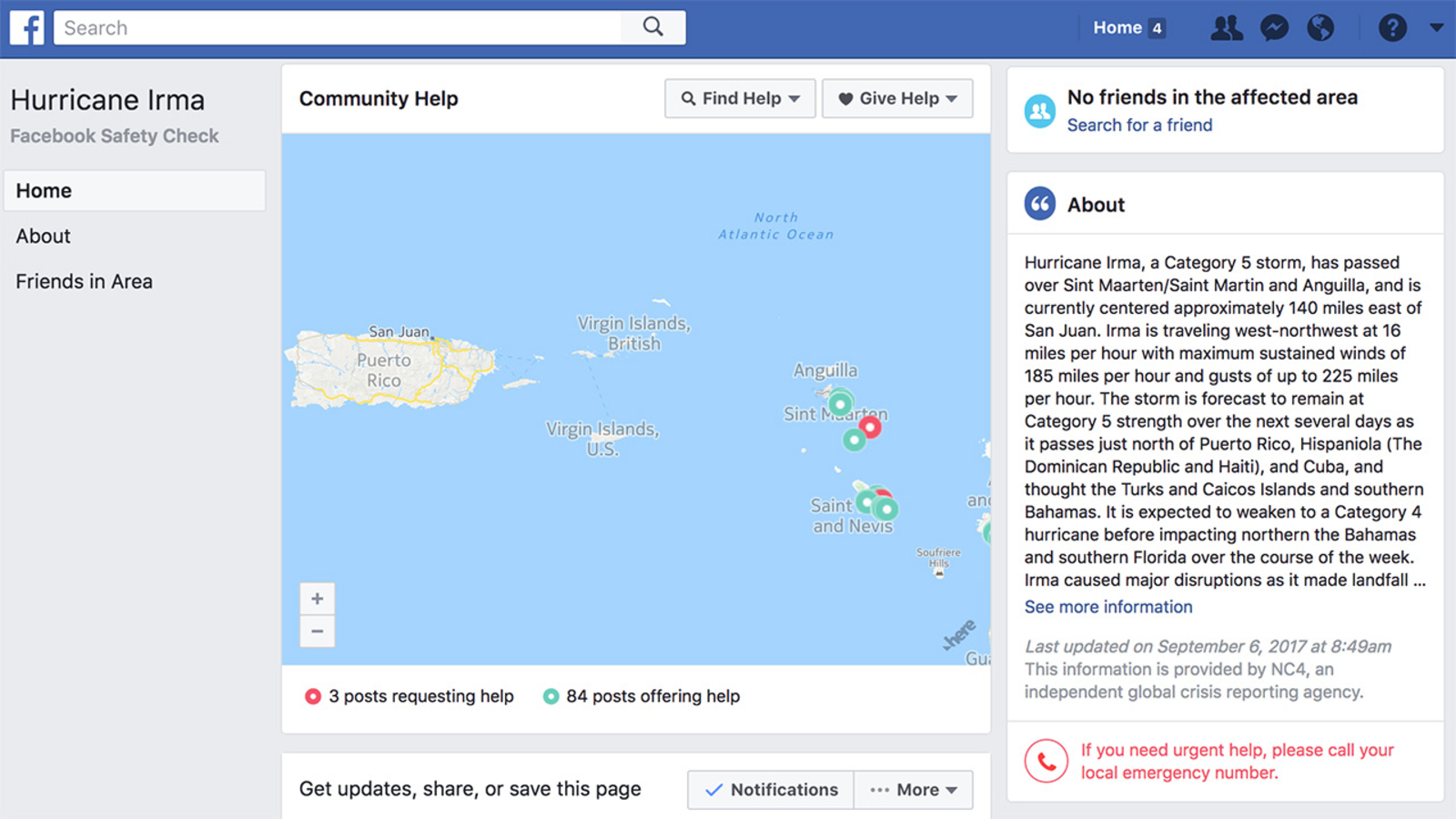 Facebook activates safety check feature for Hurricane Irma - ABC7 Chicago