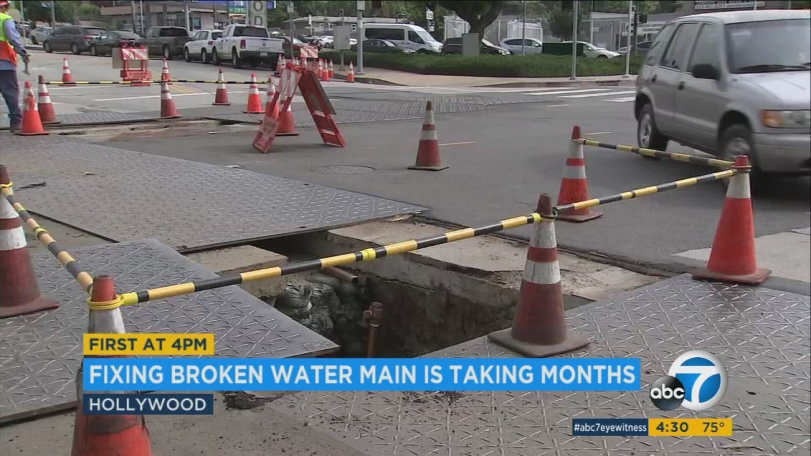 What's taking so long to fix broken water main in Hollywood? - ABC7 Los ...