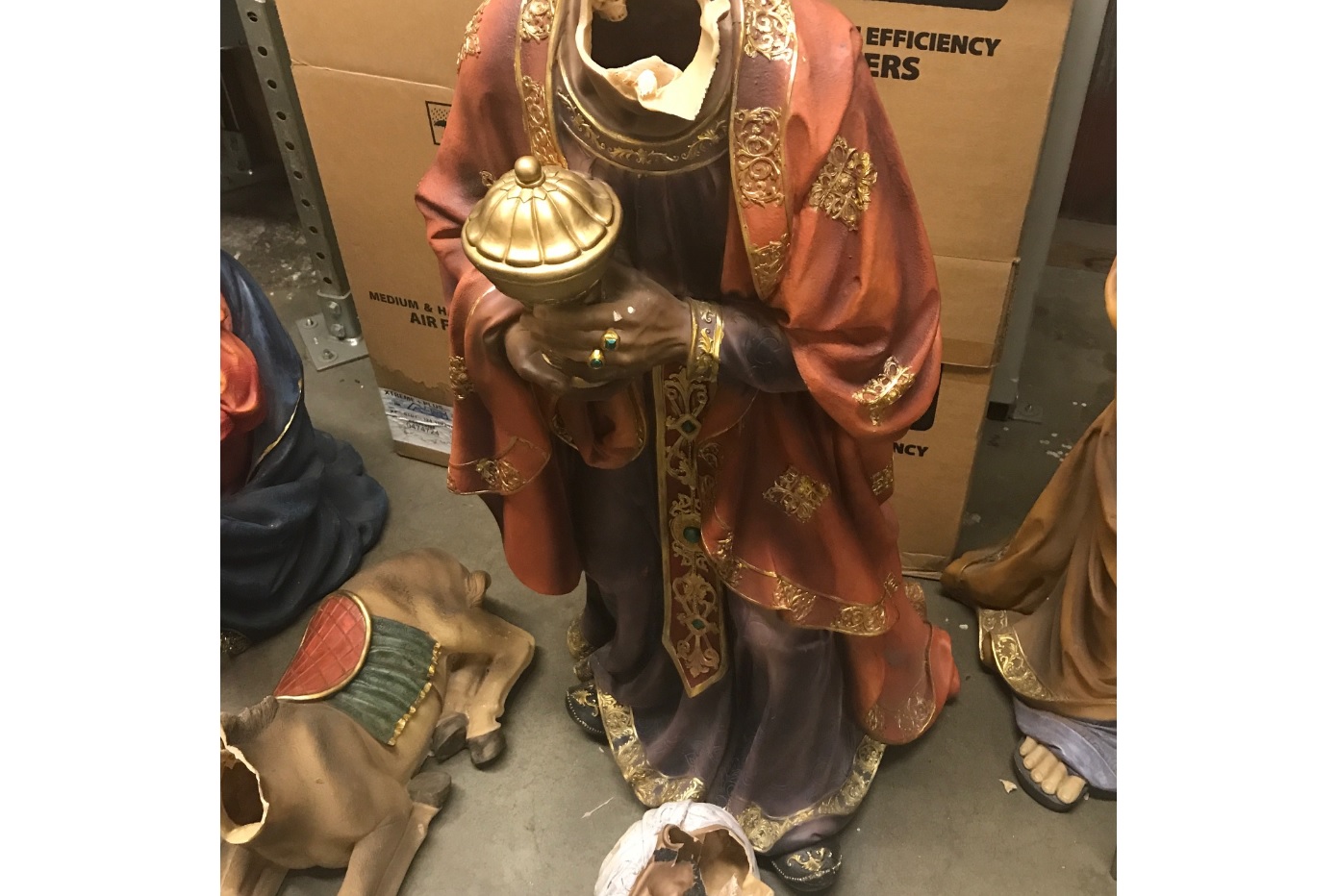 Vandal destroys St. John's Cathedral statue and nativity display ...