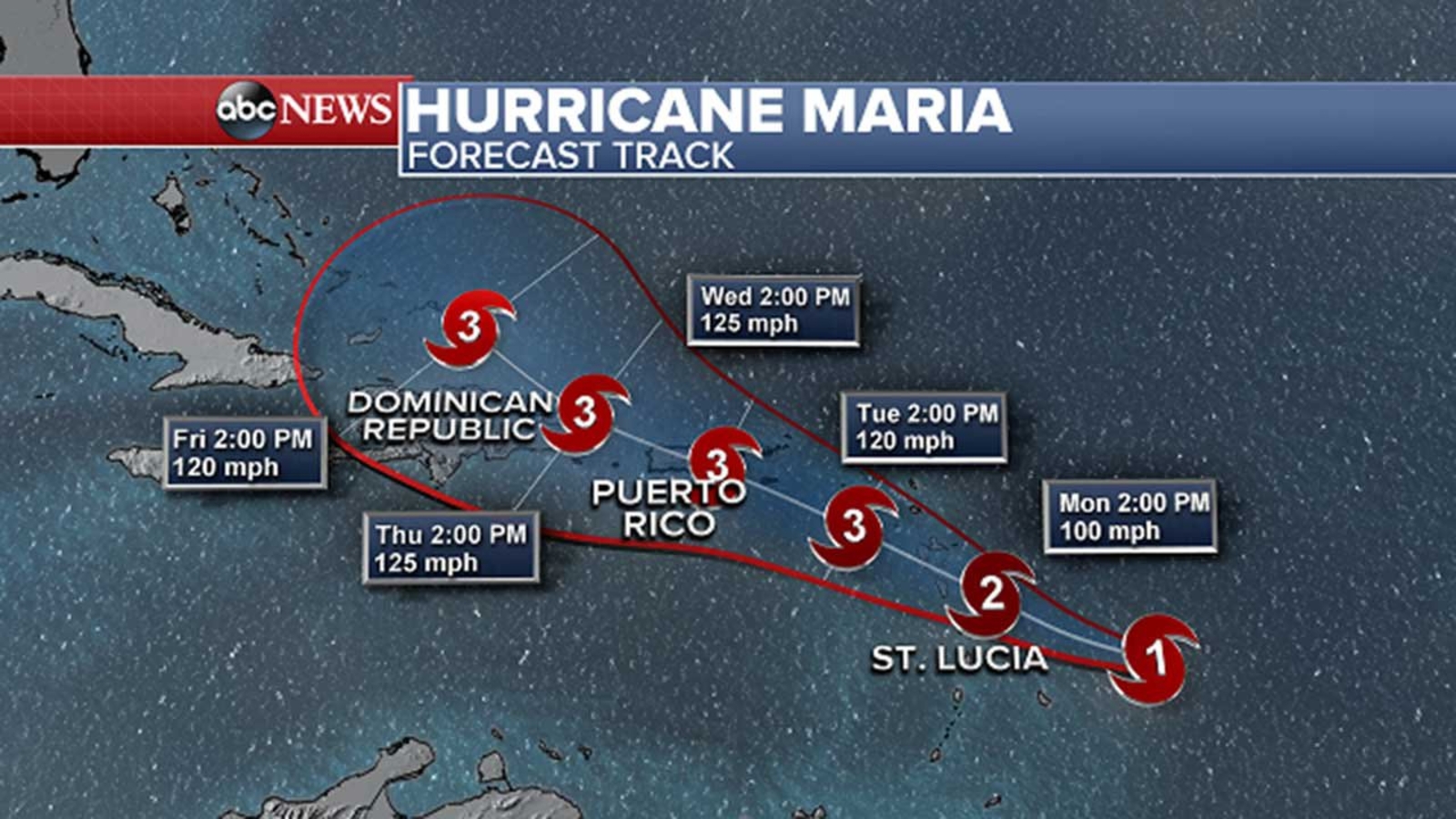 Maria, following Irma's path, is now a Category 1 hurricane - ABC7 Chicago