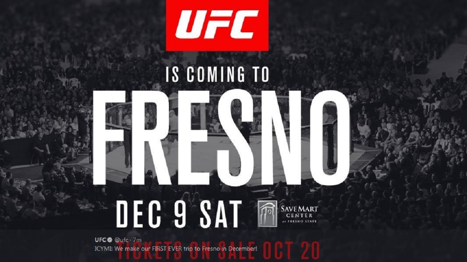 For the first time ever, the UFC is coming to Fresno in December ...