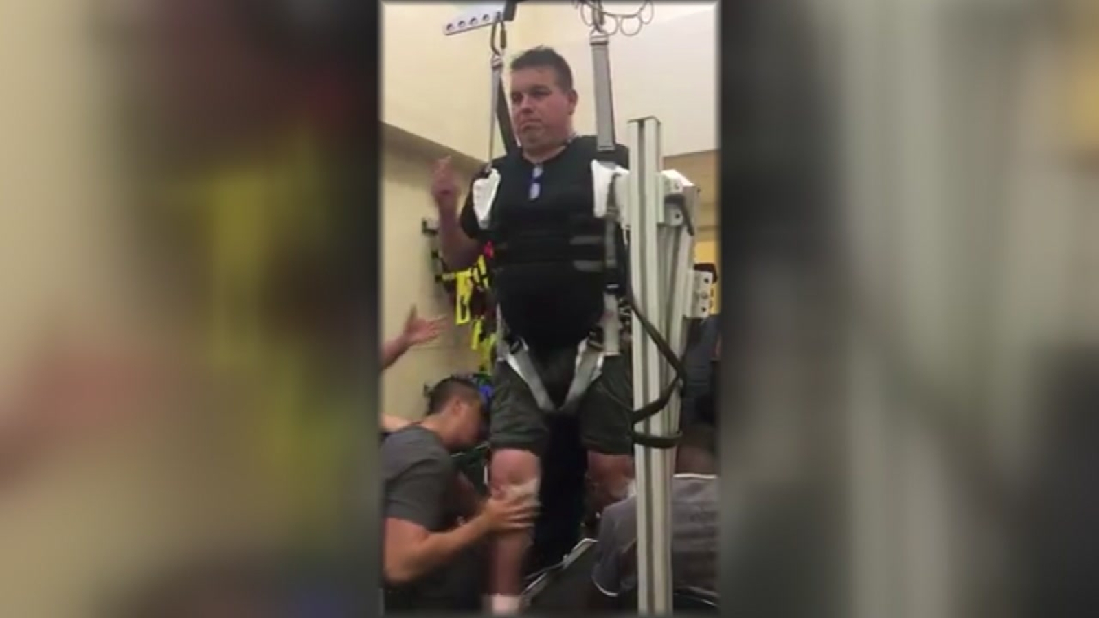 Houston officer takes first steps since being shot - ABC13 Houston