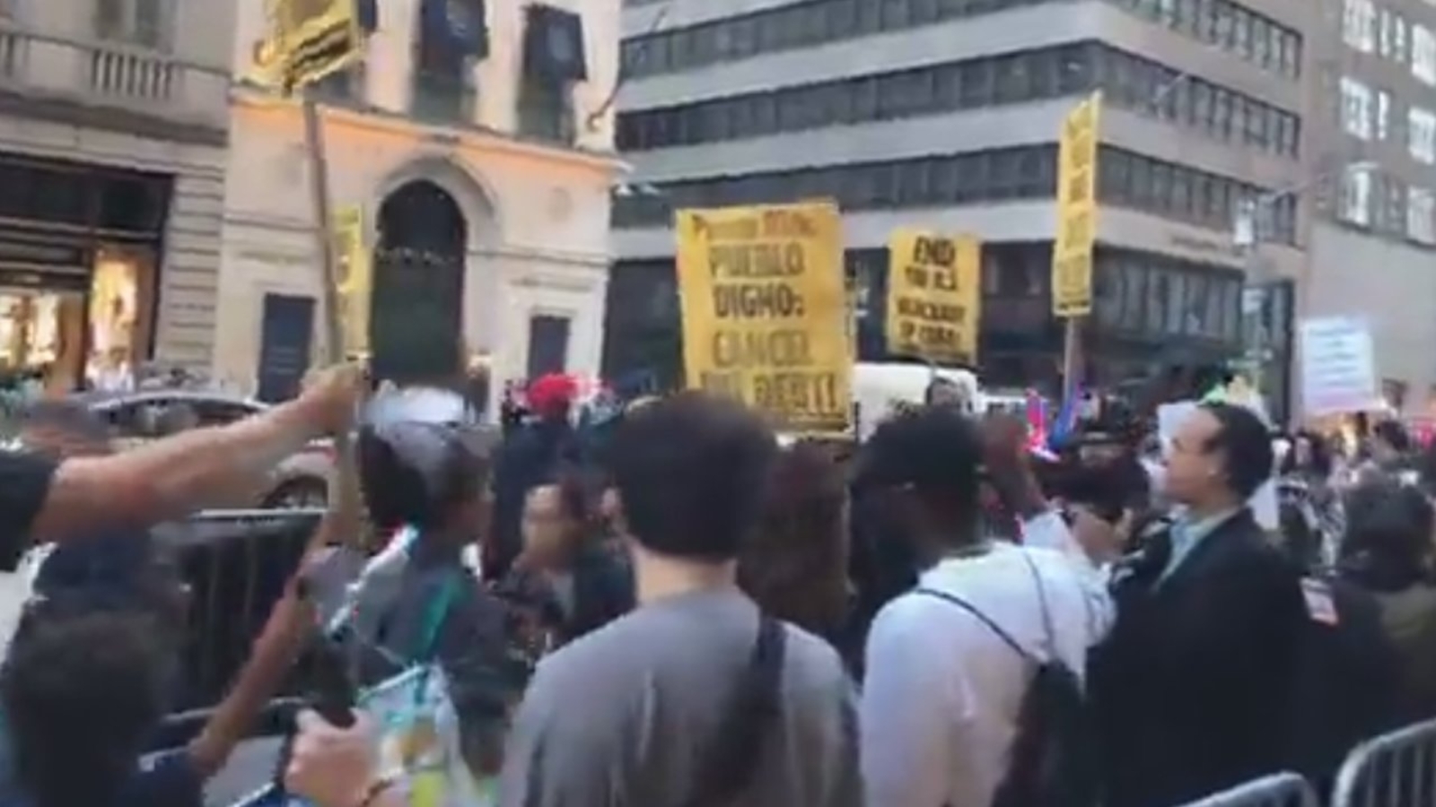 Over 100 Rally for Puerto Rico Aid at Trump Tower - ABC7 New York