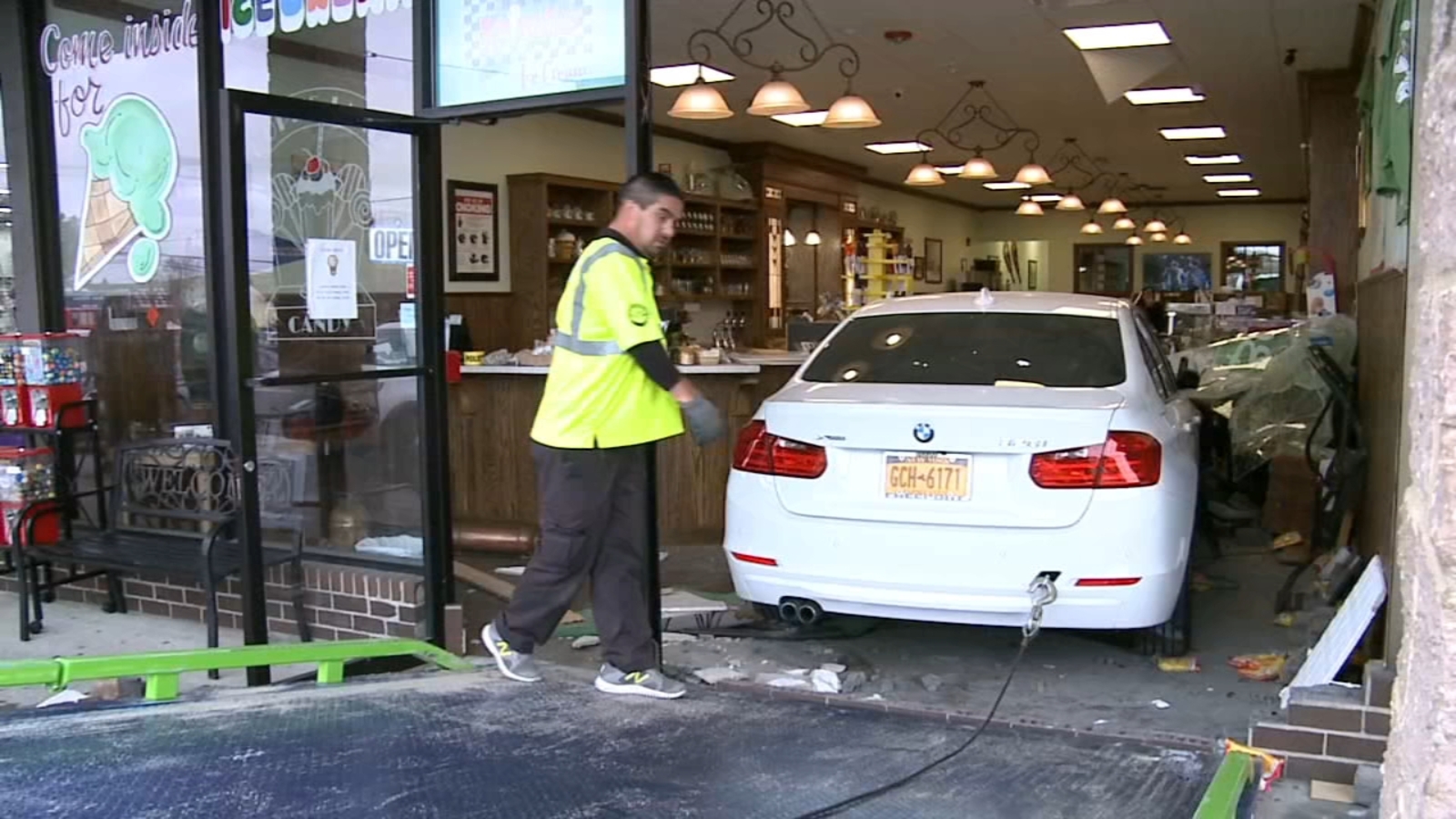 Car plows into candy store on Long Island - ABC7 New York